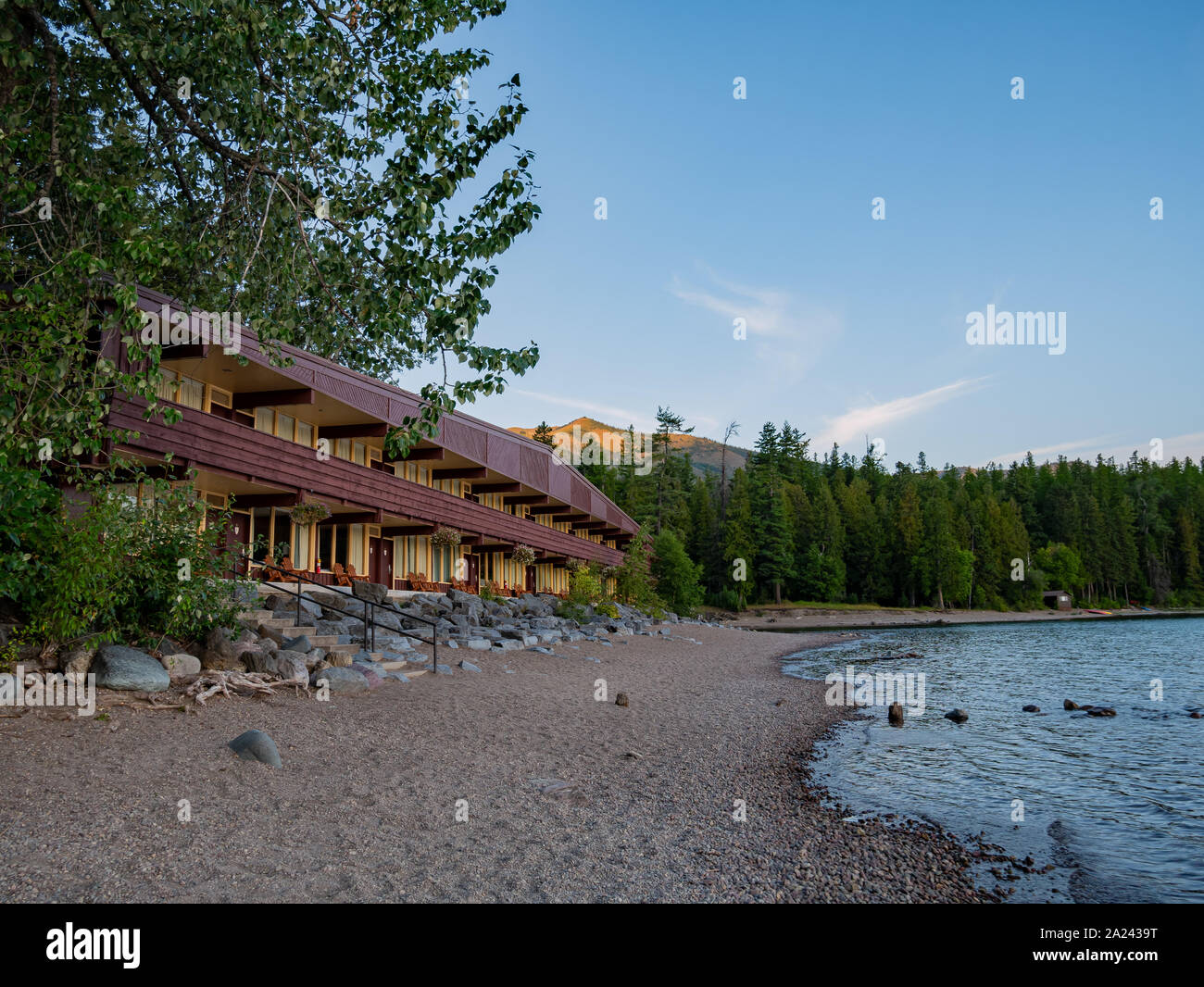 Montana, AUG 29: Village Inn At Apgar of Lake Mcdonald on AUG 29, 2019 ...