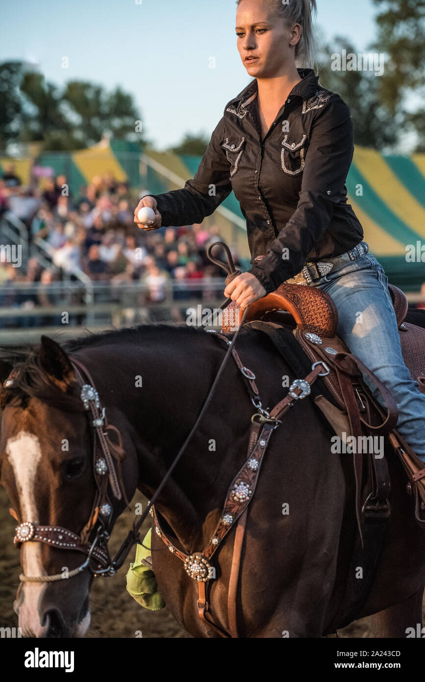 Country fair calf roping contest Stock Photo - Alamy