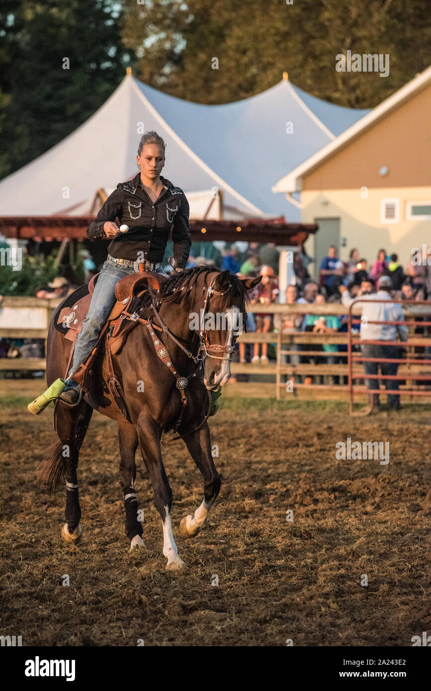 Country fair calf roping contest Stock Photo - Alamy