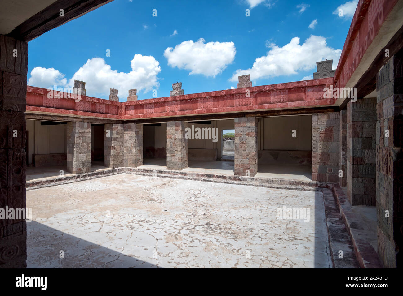 Inner courtyard of the Palace of Quetzal-Papalotl. Teotihuacan, Mexico ...