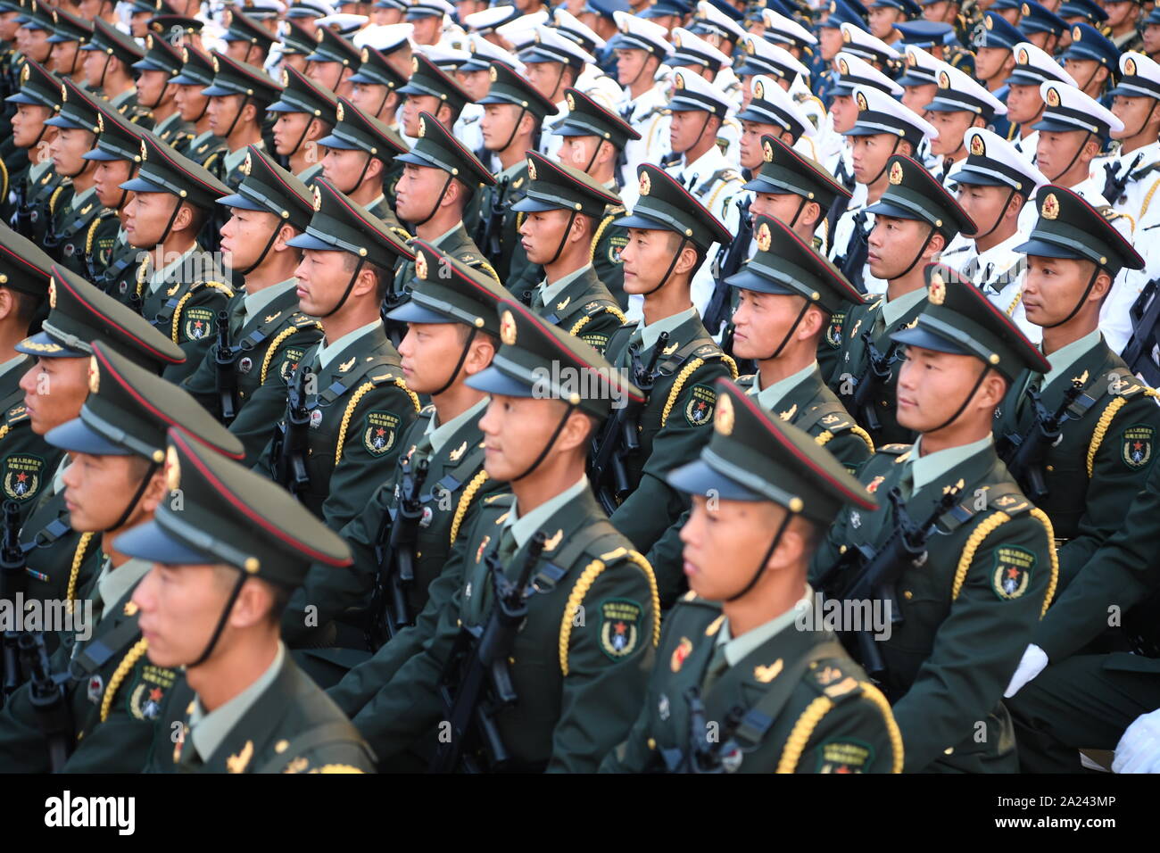 Beijing, China. 1st Oct, 2019. Troops make preparation for the military ...