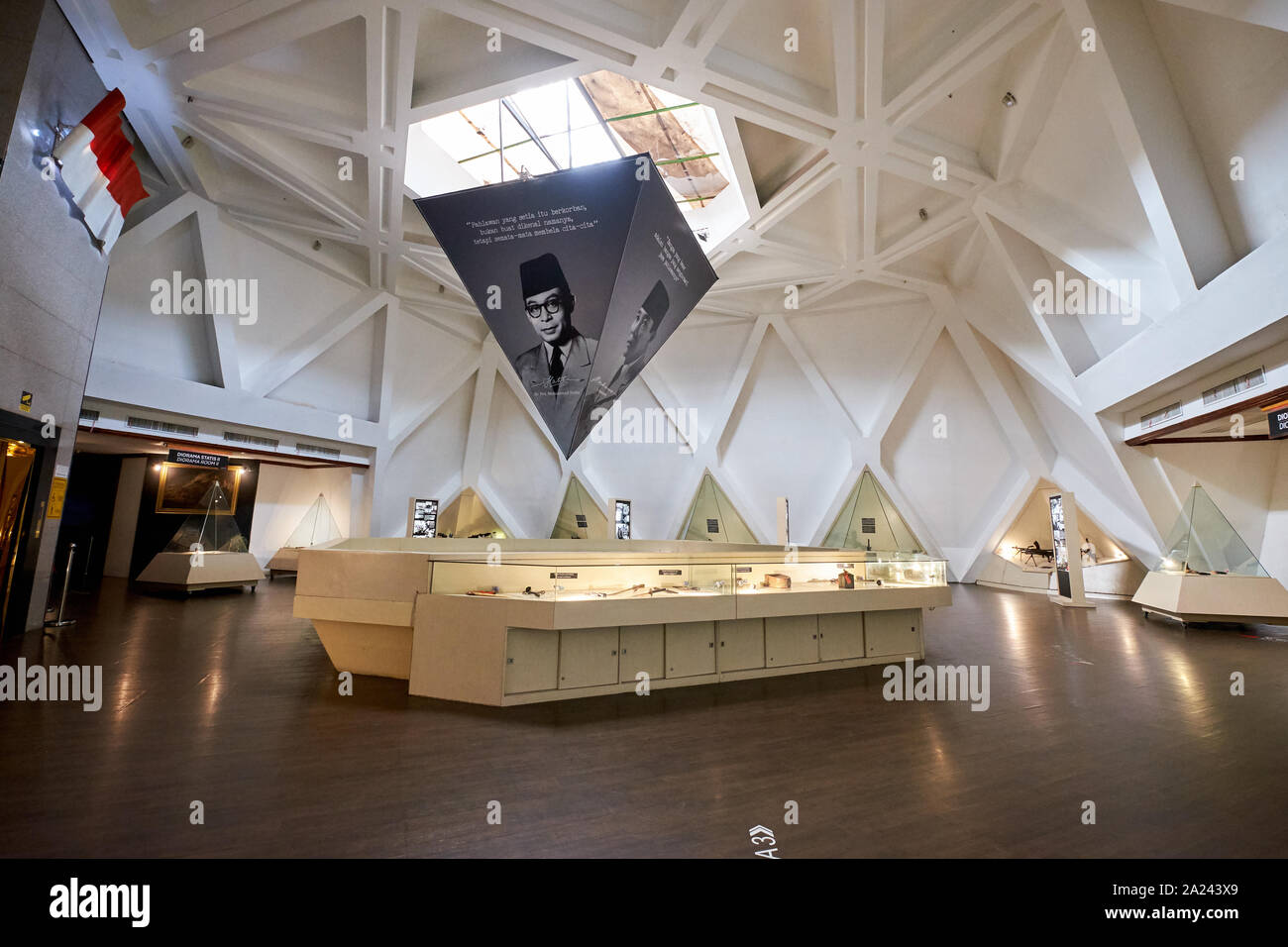 Upstairs exhibit area at the November 10 museum in Surabaya, Indonesia ...
