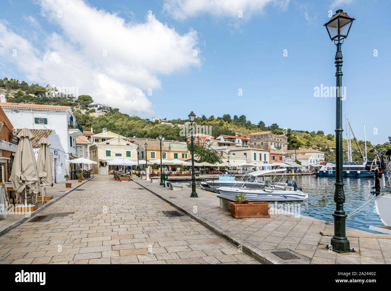 The Harbor Gaios Town Paxos Greek Islands Greece Stock Photo - Alamy