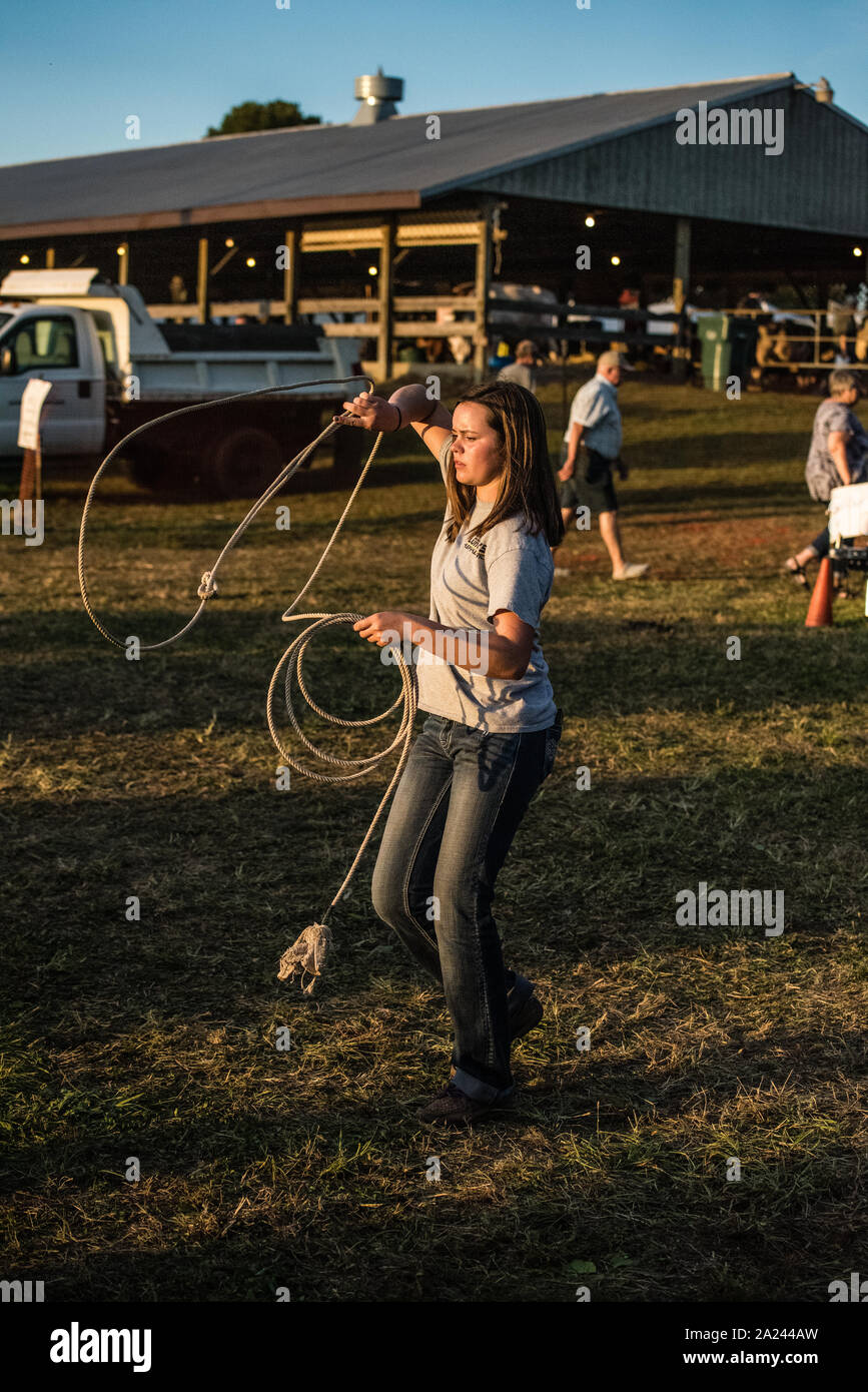 Country fair calf roping contest Stock Photo - Alamy
