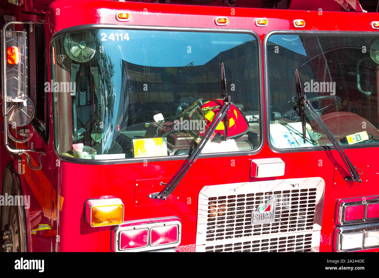 Toronto, Canada-20 September, 2019: Fire truck at a fire station ready ...