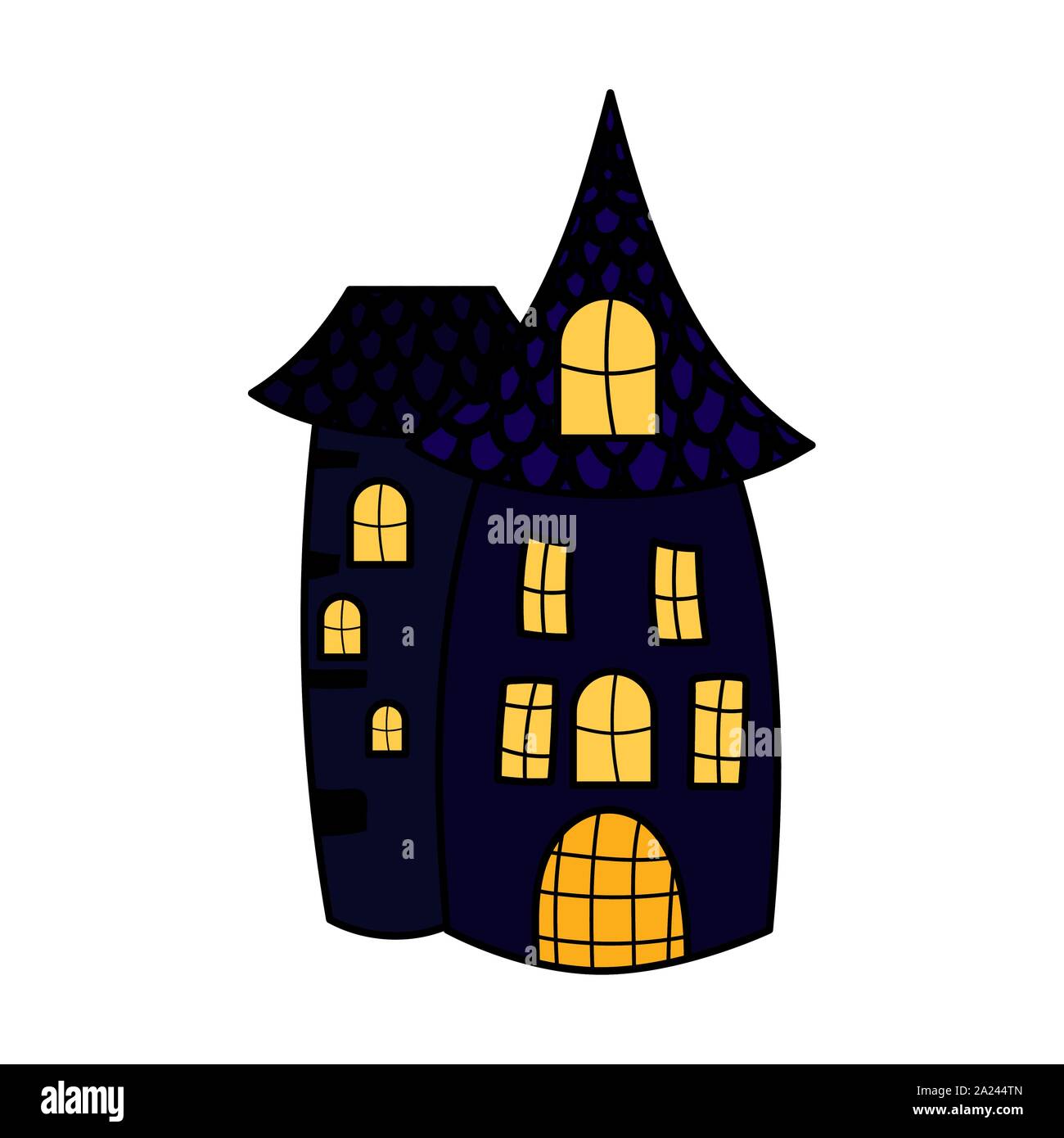creepy castle trick or treat happy halloween vector illustration Stock ...