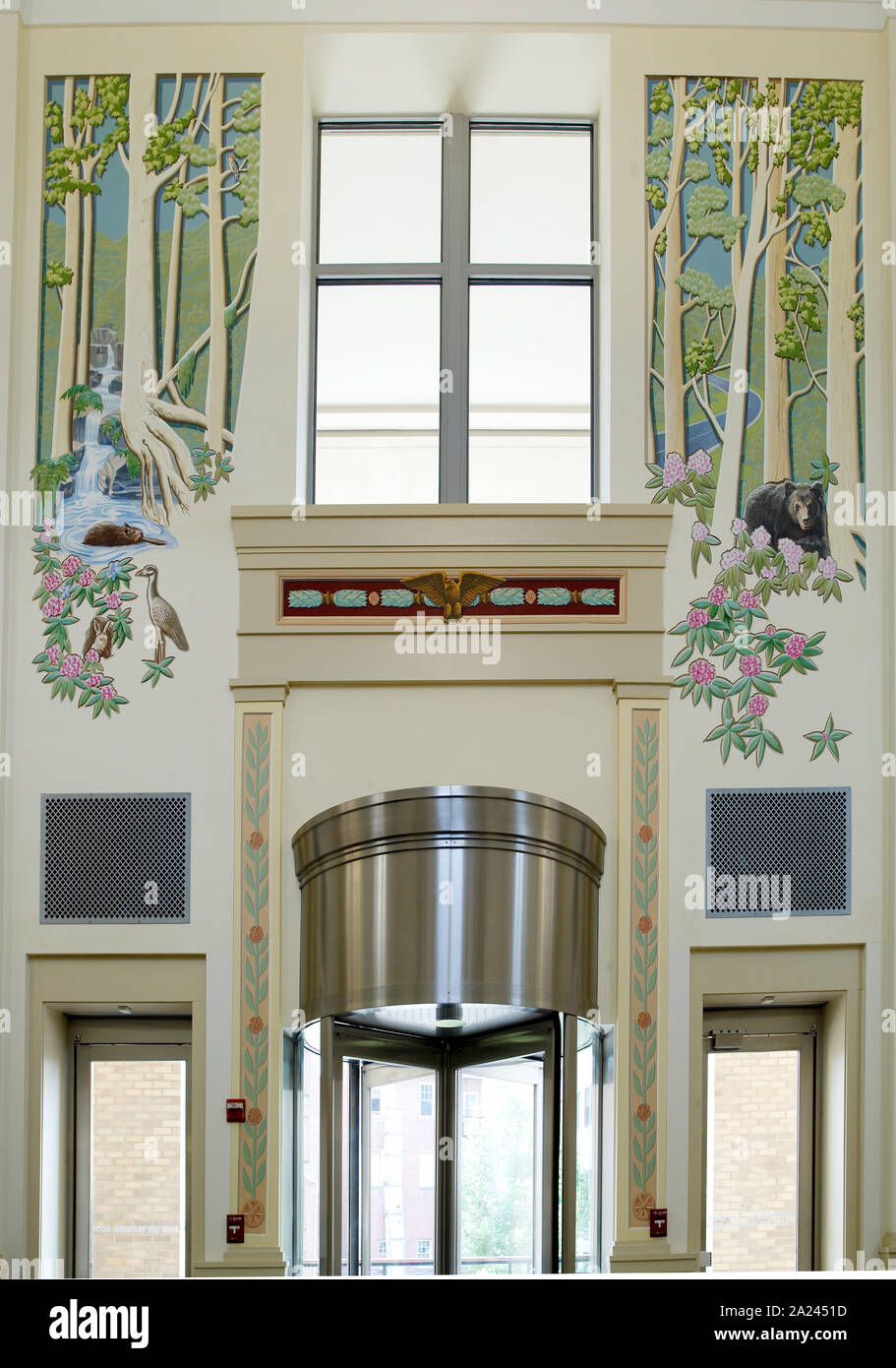 Painting Justice in West Virginia interior civic lobby, U.S. Courthouse ...