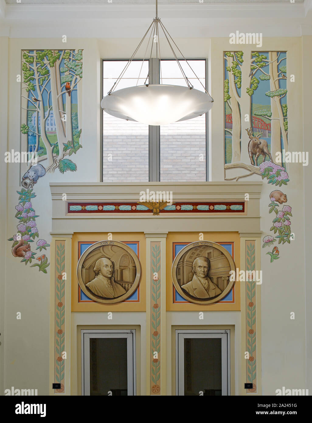 Painting Justice in West Virginia interior civic lobby, U.S. Courthouse ...