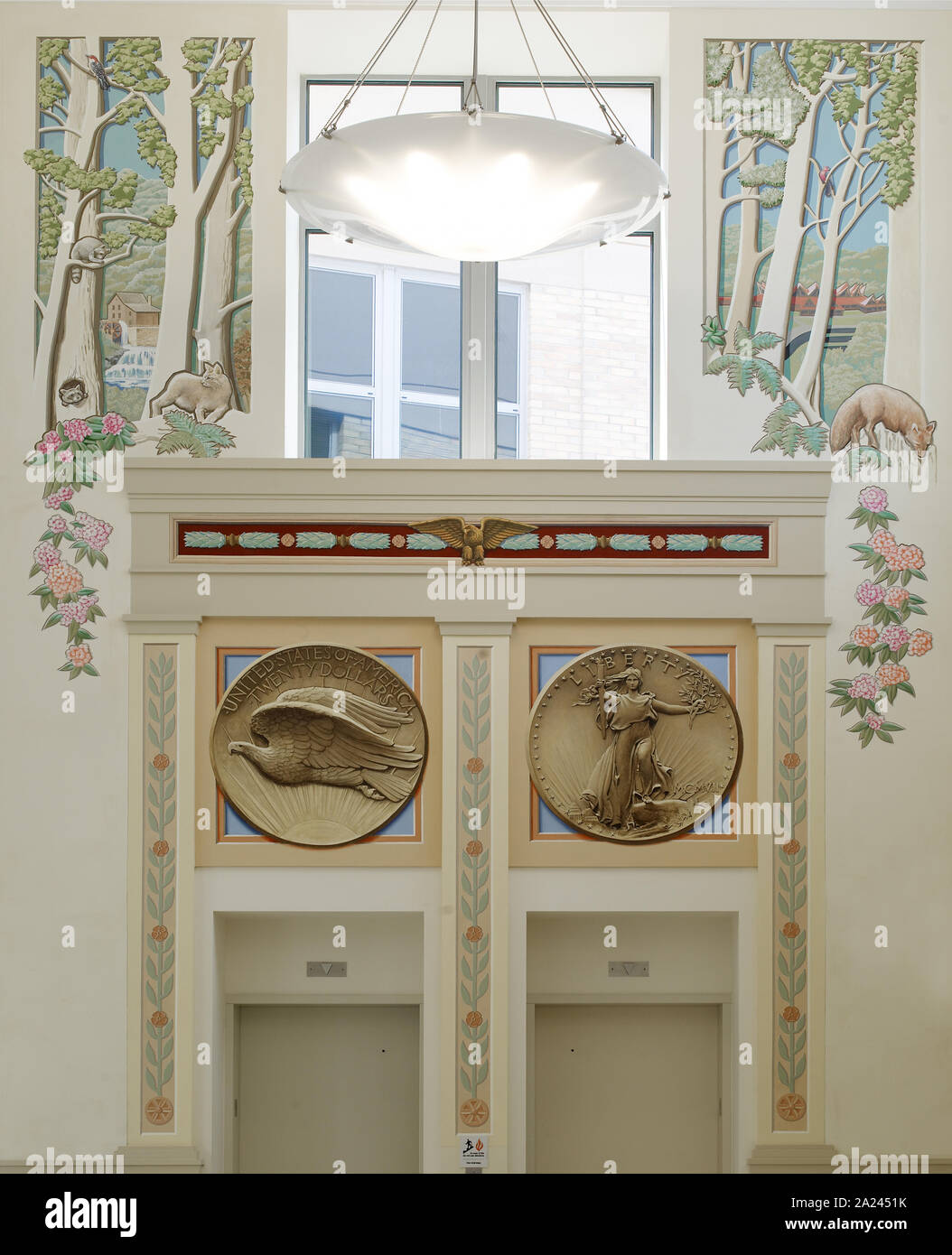 Painting Justice in West Virginia interior civic lobby, U.S. Courthouse ...