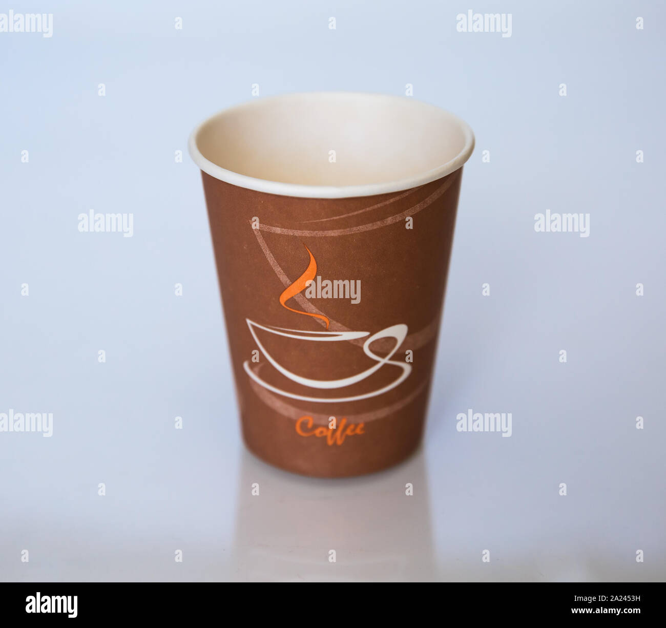 Beautiful cardboard disposable cup for coffee and other Stock Photo - Alamy