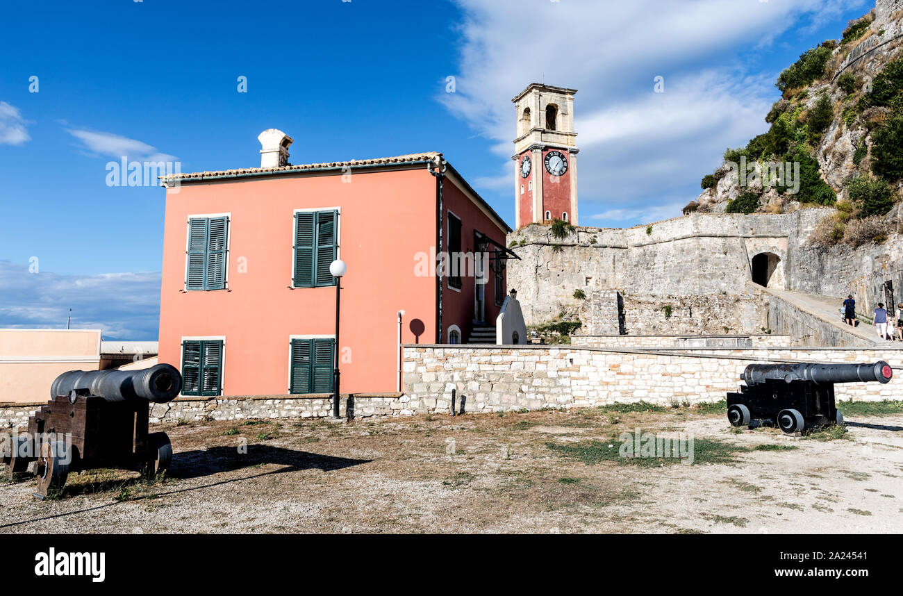 Canon In The Fortress Corfu Town Greek Islands Greece Stock Photo - Alamy