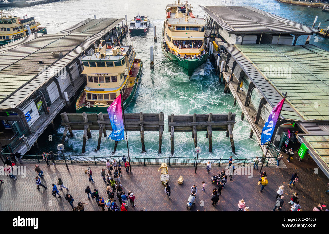 view of Wharf 4 and 3 at Circular Quay, Sydney, New South Wales ...