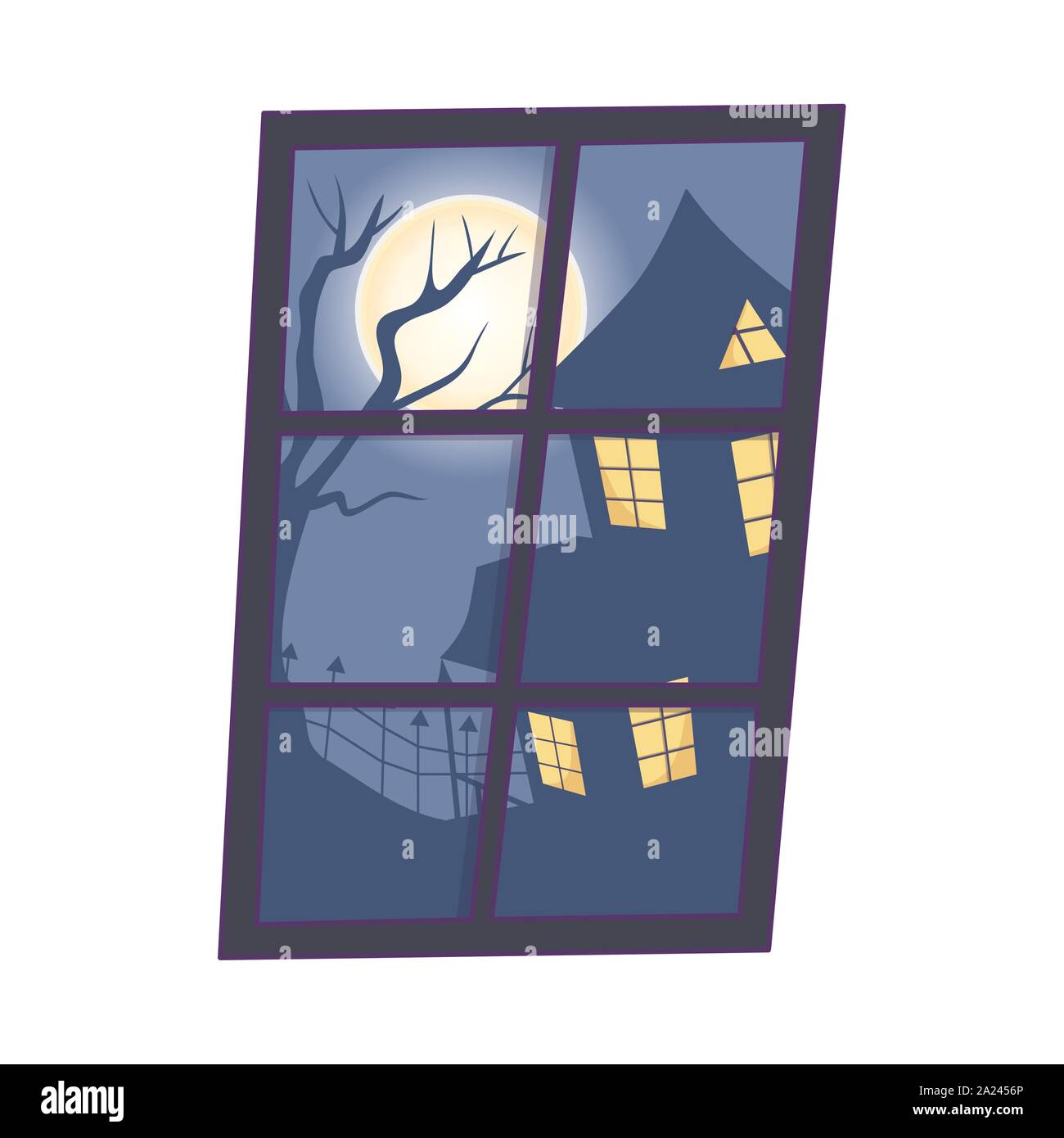 window view creepy tree house trick or treat happy halloween ...