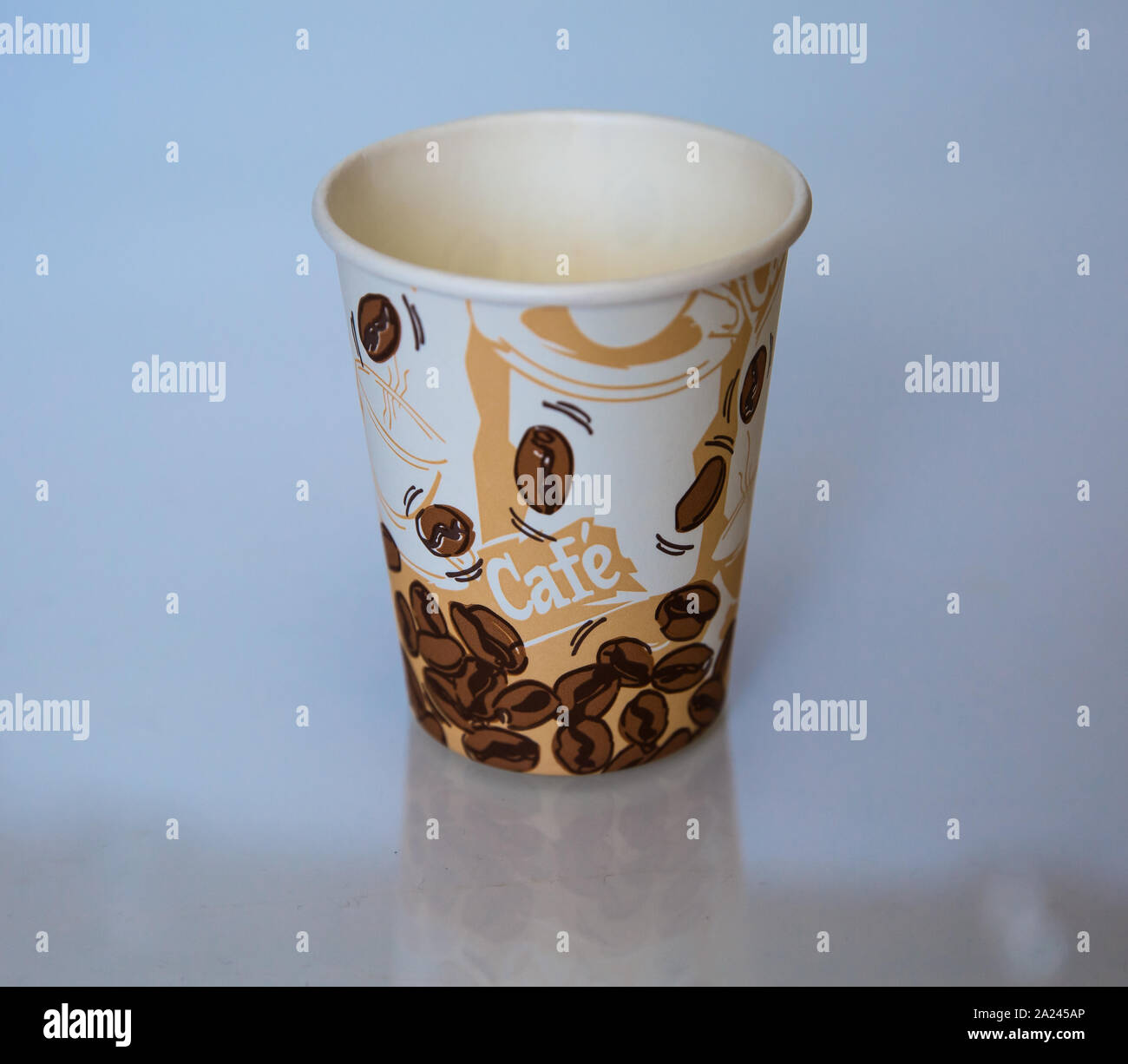 Beautiful cardboard disposable cup for coffee and other Stock Photo - Alamy