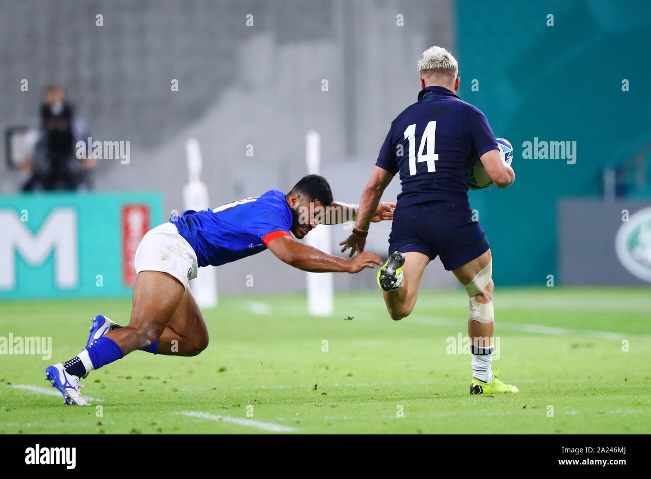 Kobe, Hyogo, Japan. 30th Sep, 2019. (L-R) Pele Cowley (SAM), Darcy ...