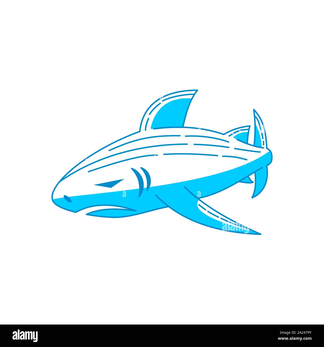 Shark logo design vector Outline isolated illustration template Stock ...