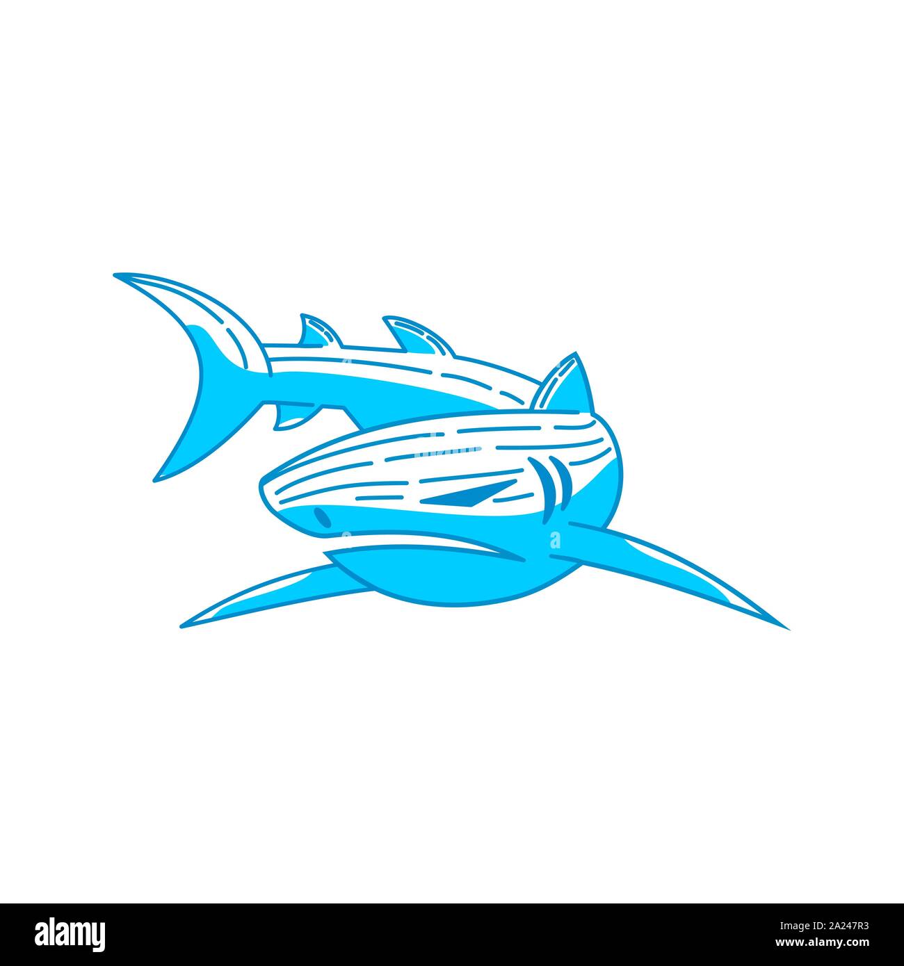 Shark logo design vector Outline isolated illustration template Stock ...
