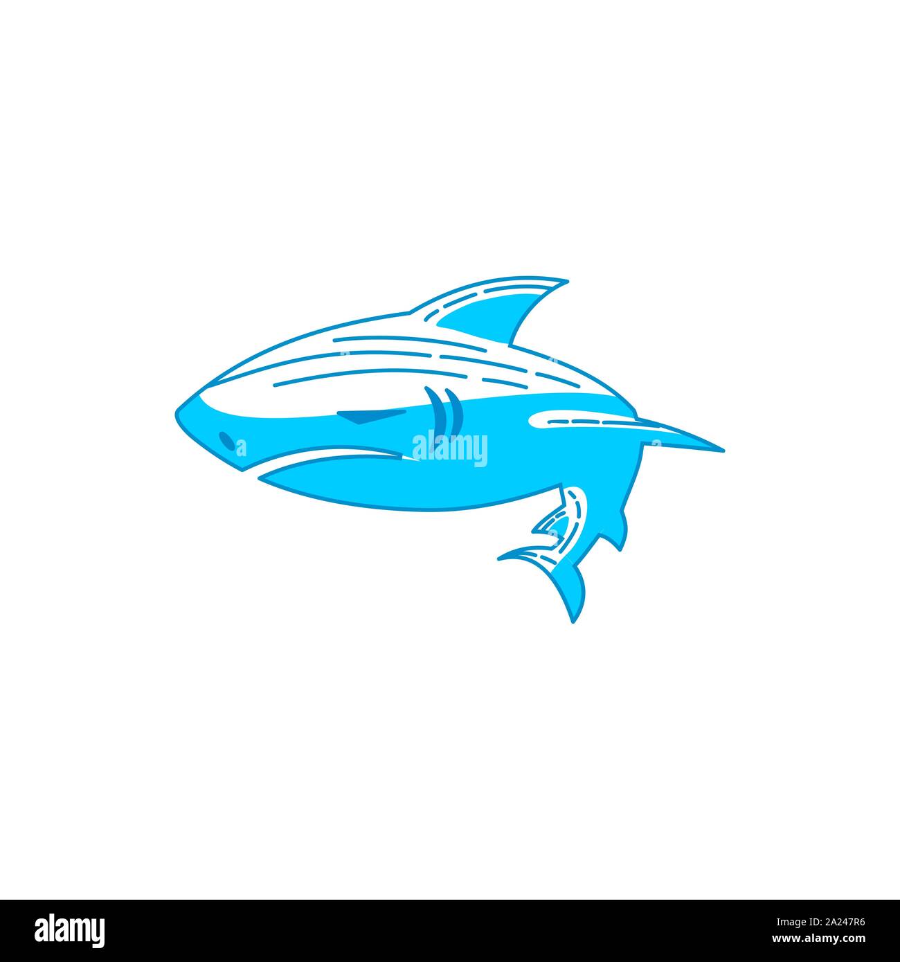 Shark Fauna logo design vector Outline isolated concept template Stock ...