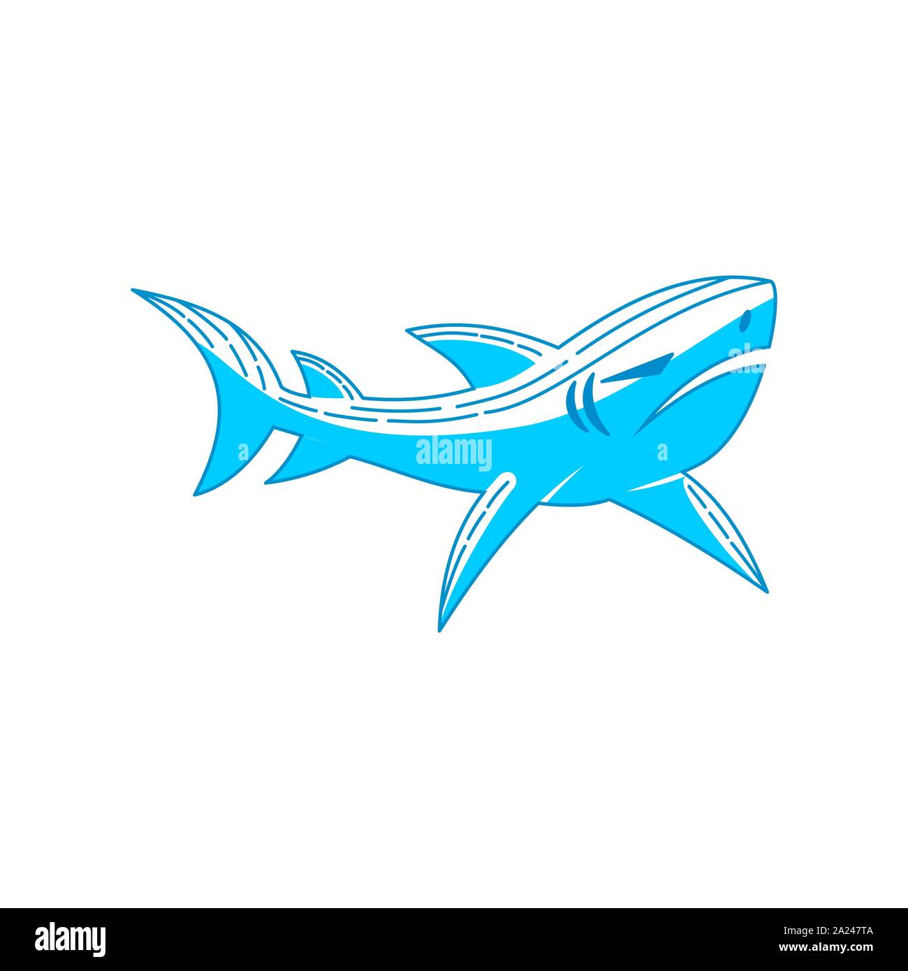 Shark logo design vector Emblem Outline isolated template Stock Vector ...