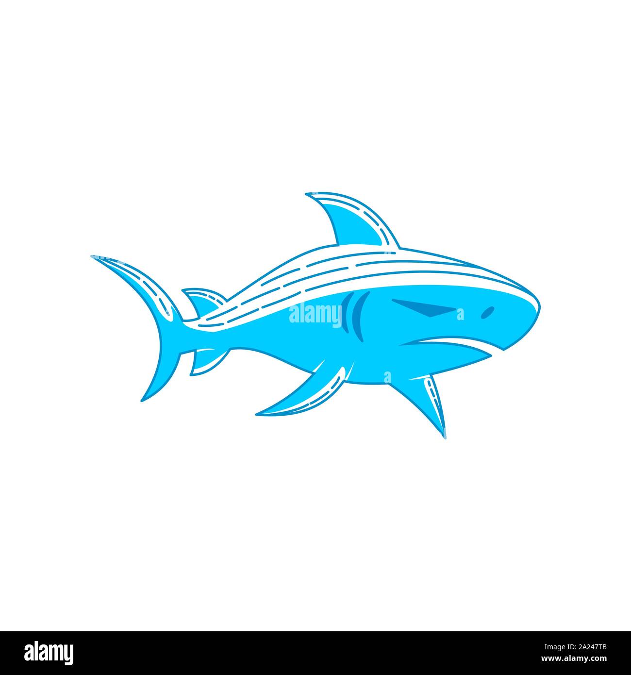 Shark Mascot logo design Outline isolated concept template Stock Vector ...
