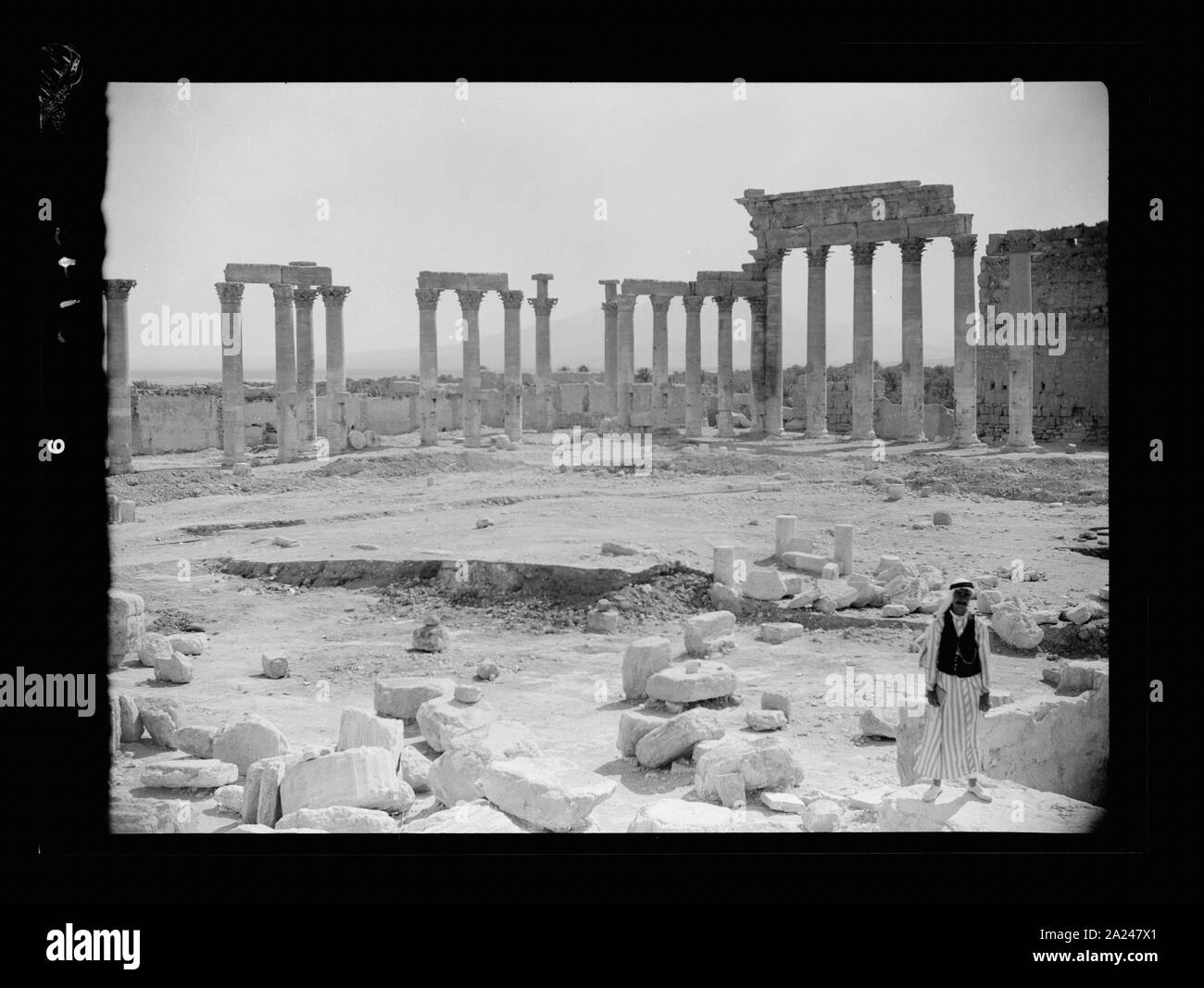 Palmyra. Temple of Baal. Pillars of the western cloister Stock Photo ...