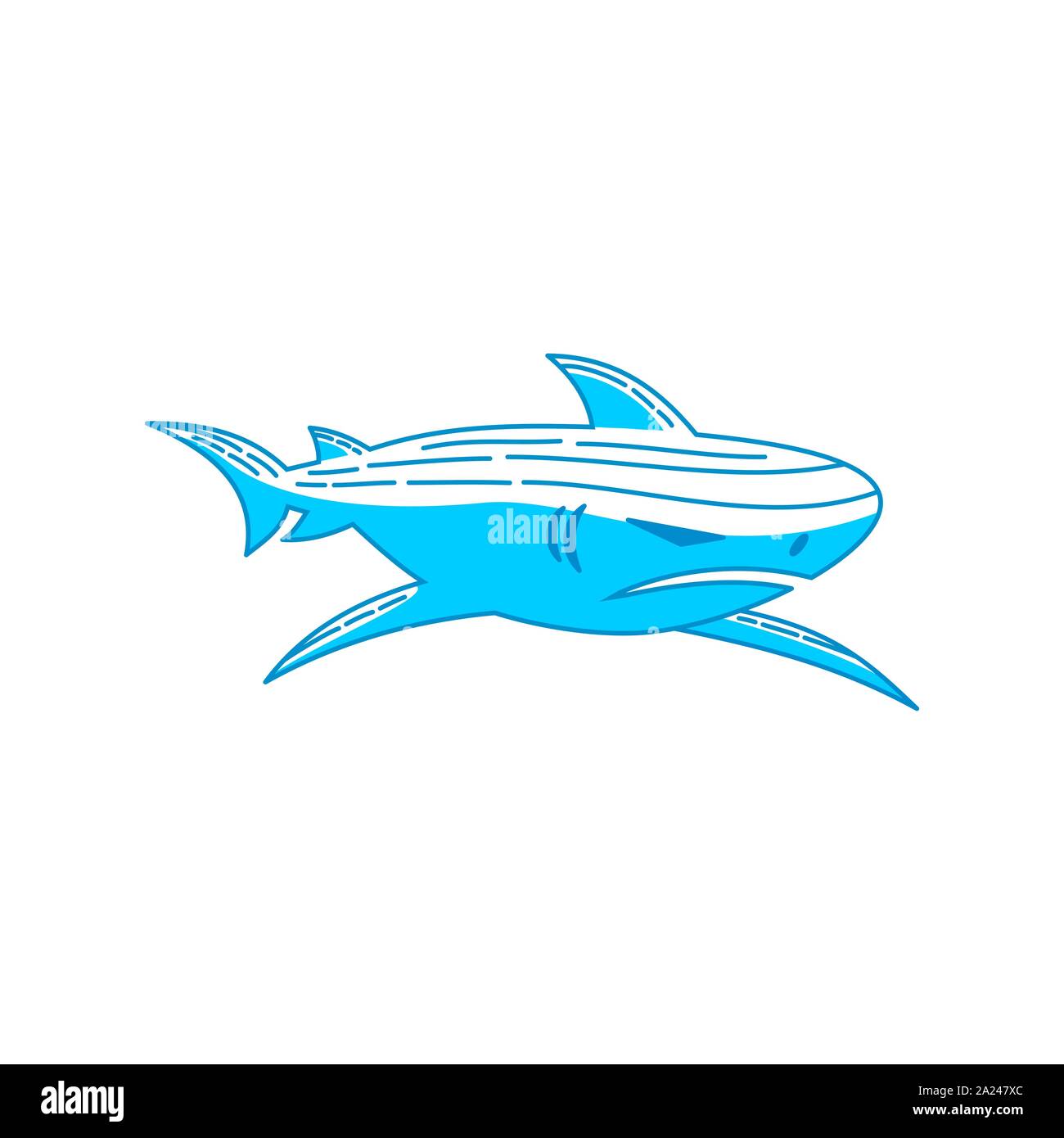 Shark logo design graphic vector Outline isolated illustration Stock ...