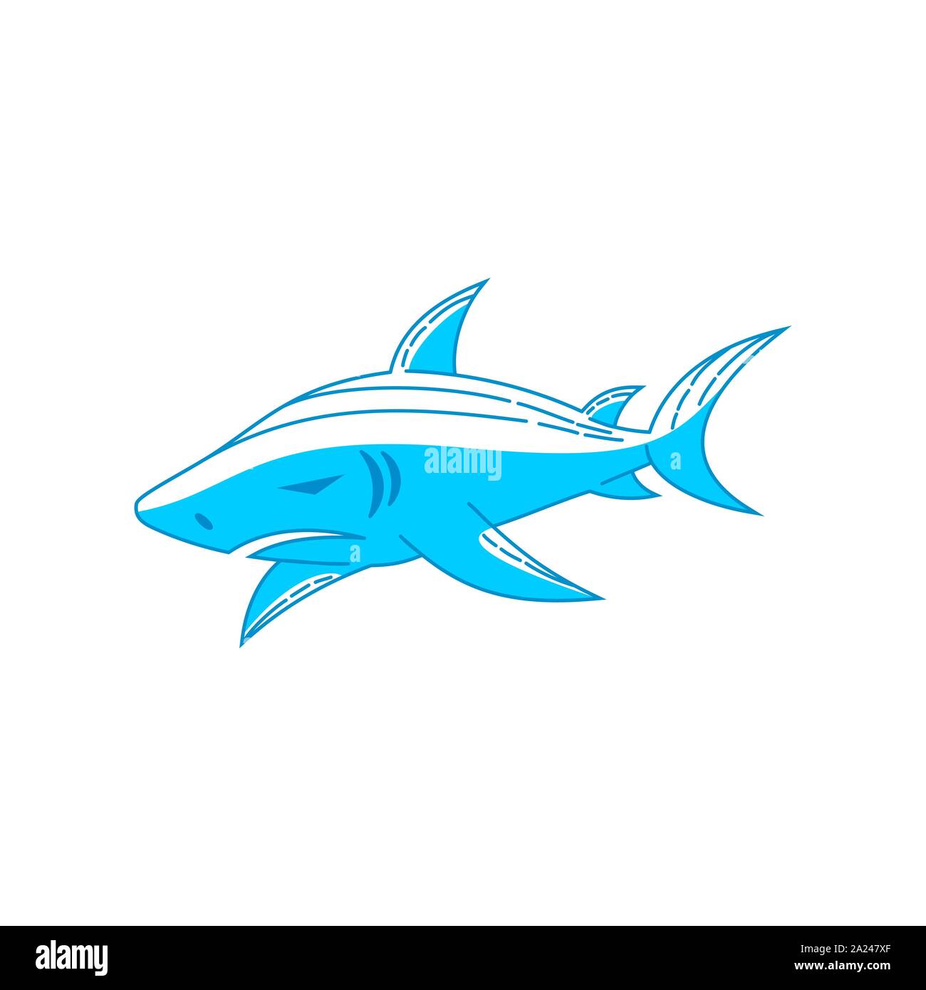 Shark logo design sign vector Outline isolated illustration Stock ...