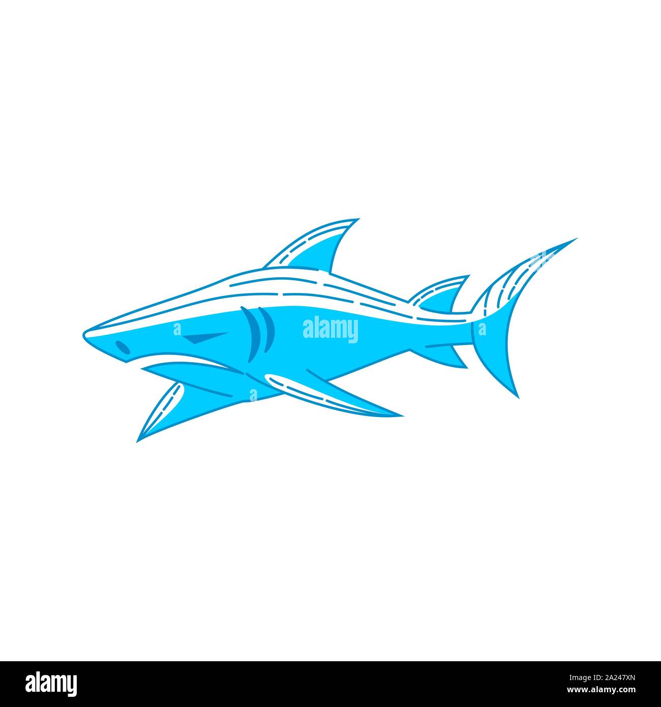 Shark Element logo design vector Outline concept template Stock Vector ...