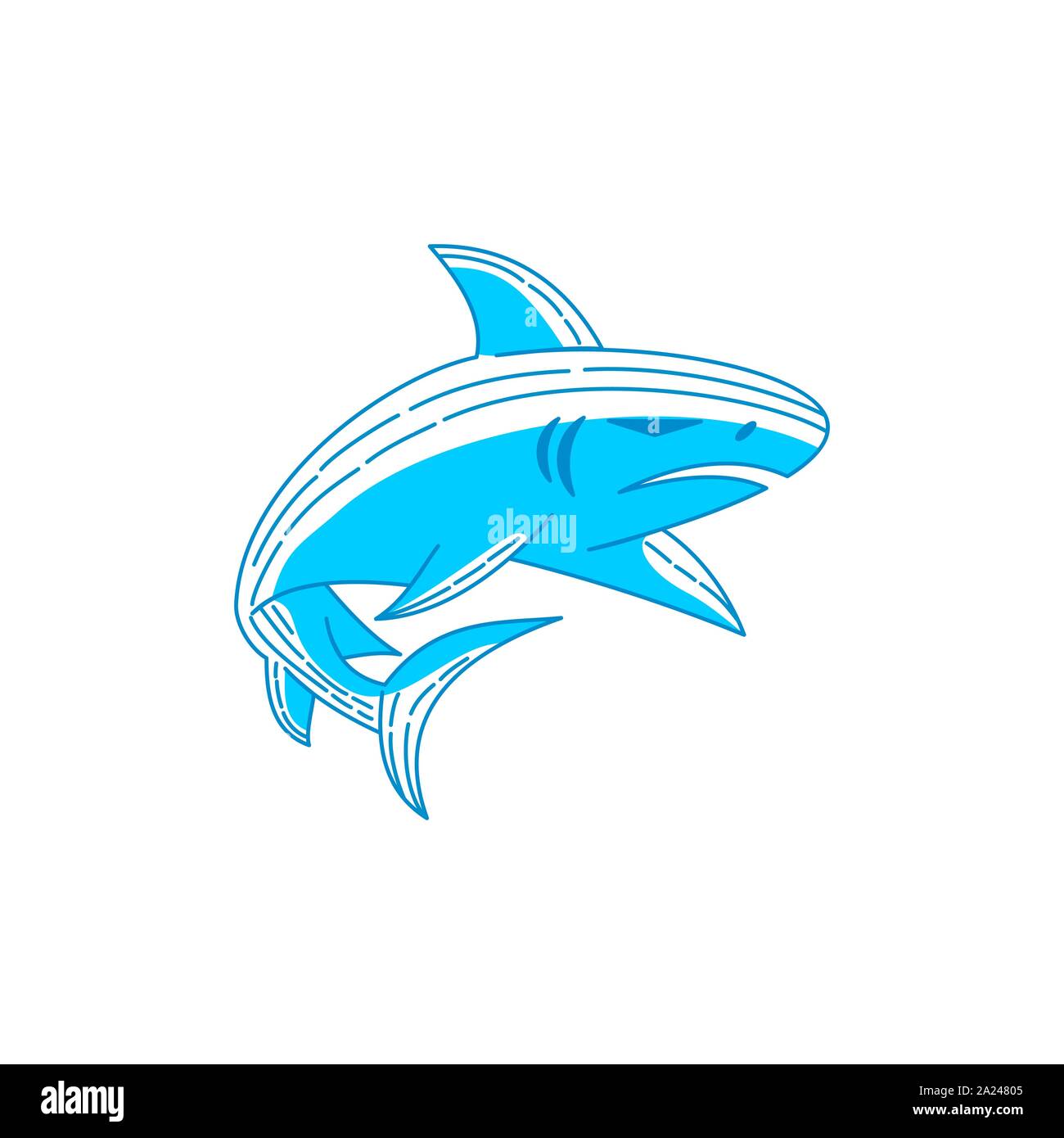 Shark logo Concept illustration vector Outline isolated template Stock ...