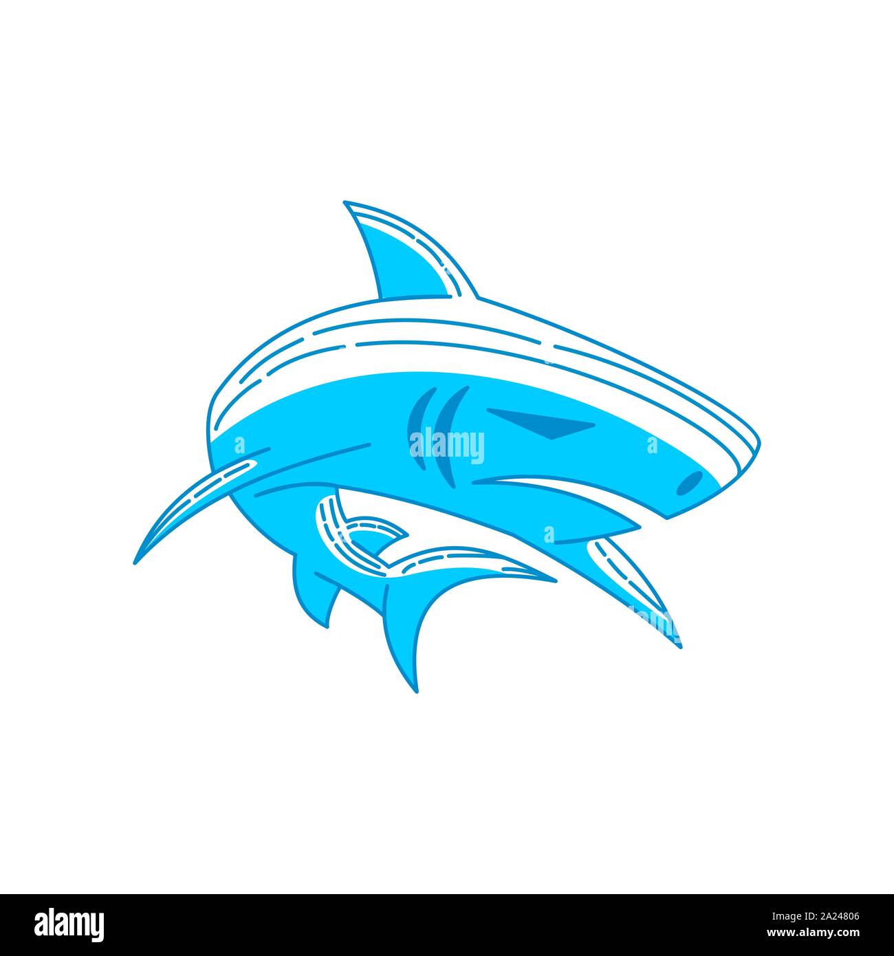 Shark Abstract logo design vector Outline isolated illustration Stock ...