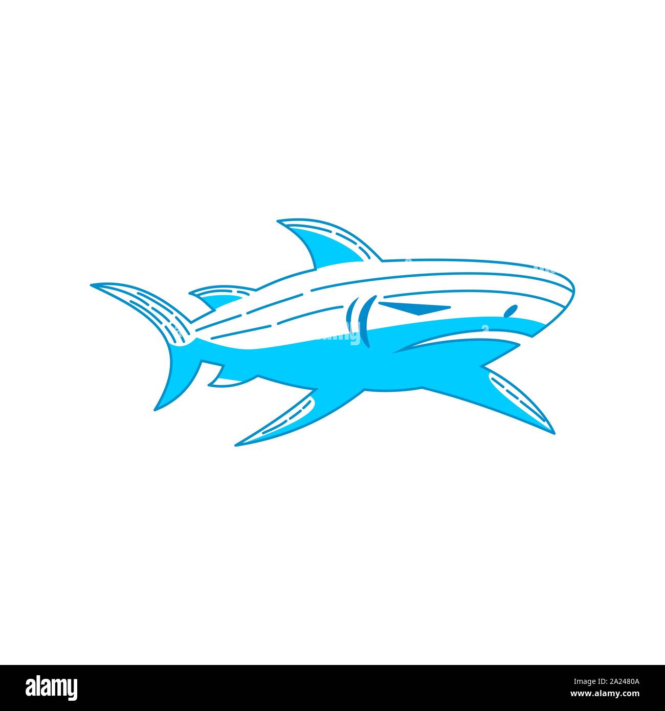 Shark logo design vector Outline isolated concept template Stock Vector ...