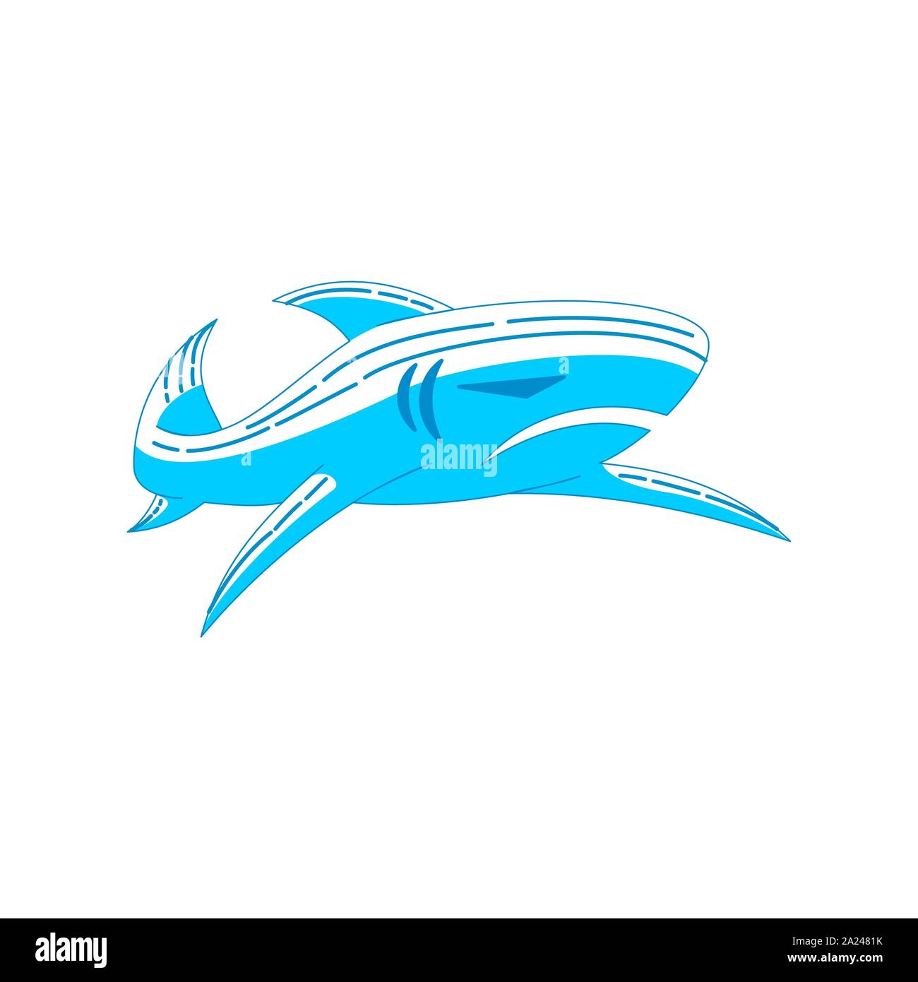 Shark drawing logo design vector Outline concept template Stock Vector ...