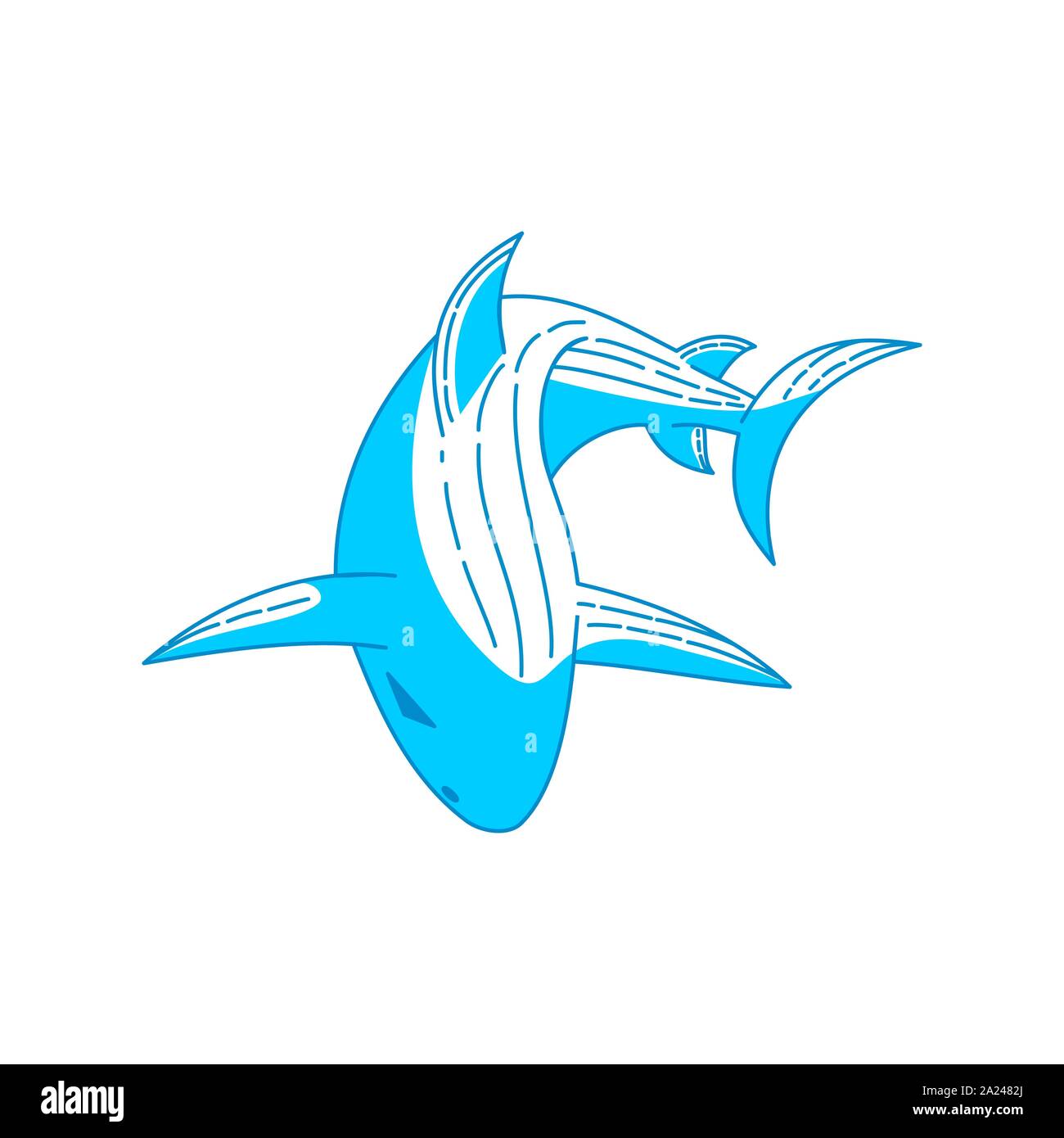 Shark logo vector Outline isolated illustration concept template Stock ...