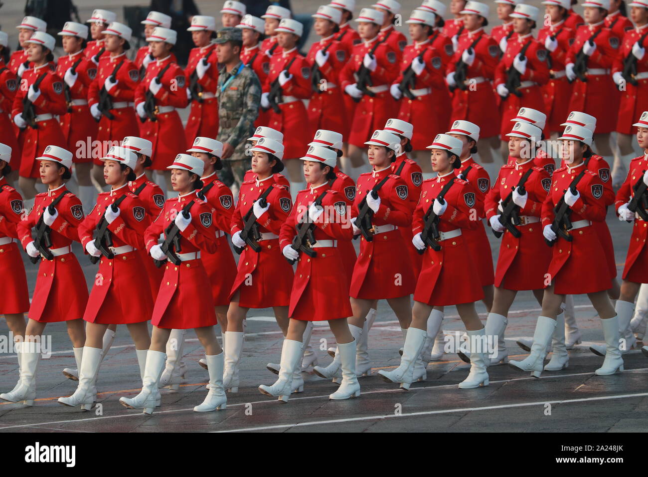 Beijing, China. 1st Oct, 2019. Troops prepare for the military parade ...