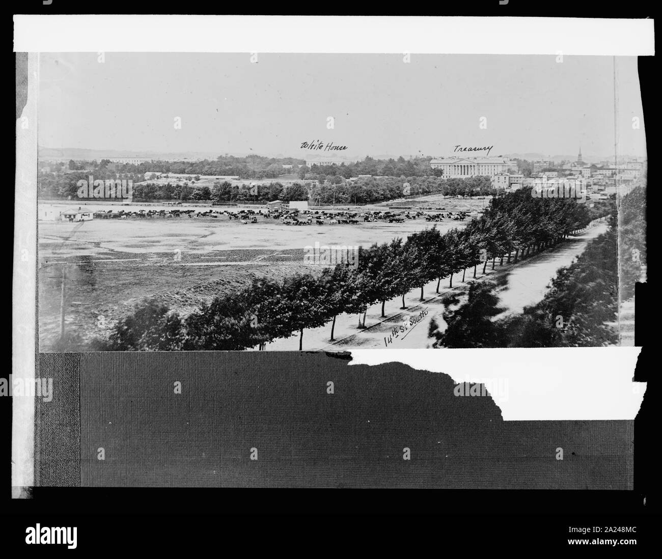 Panorama of Washington, D.C., 1865 showing White House & Treasury ...