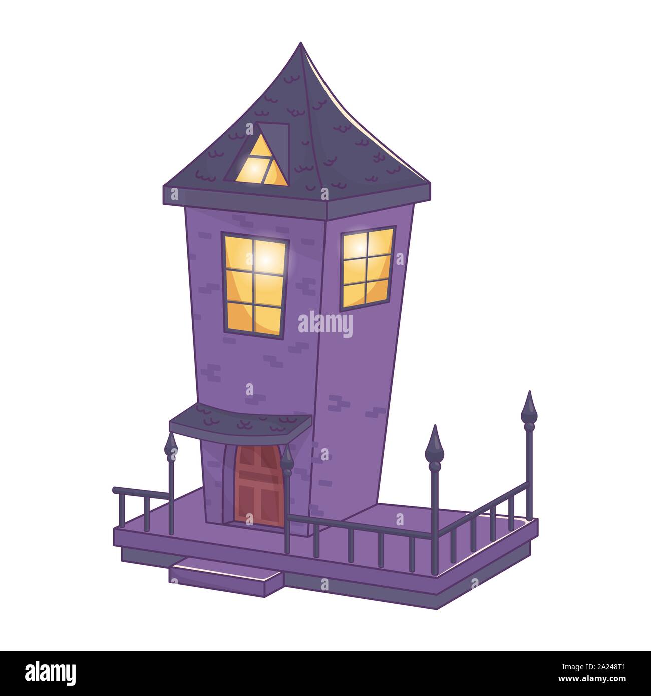 haunted house trick or treat happy halloween vector illustration Stock ...