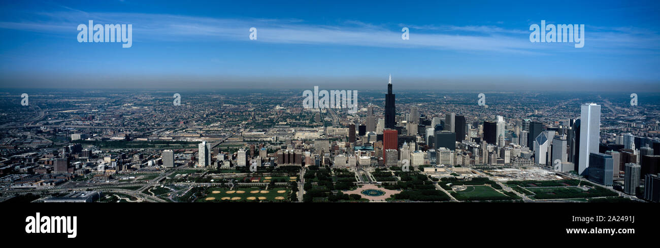 Panorama aerial of Chicago, Illinois Stock Photo - Alamy