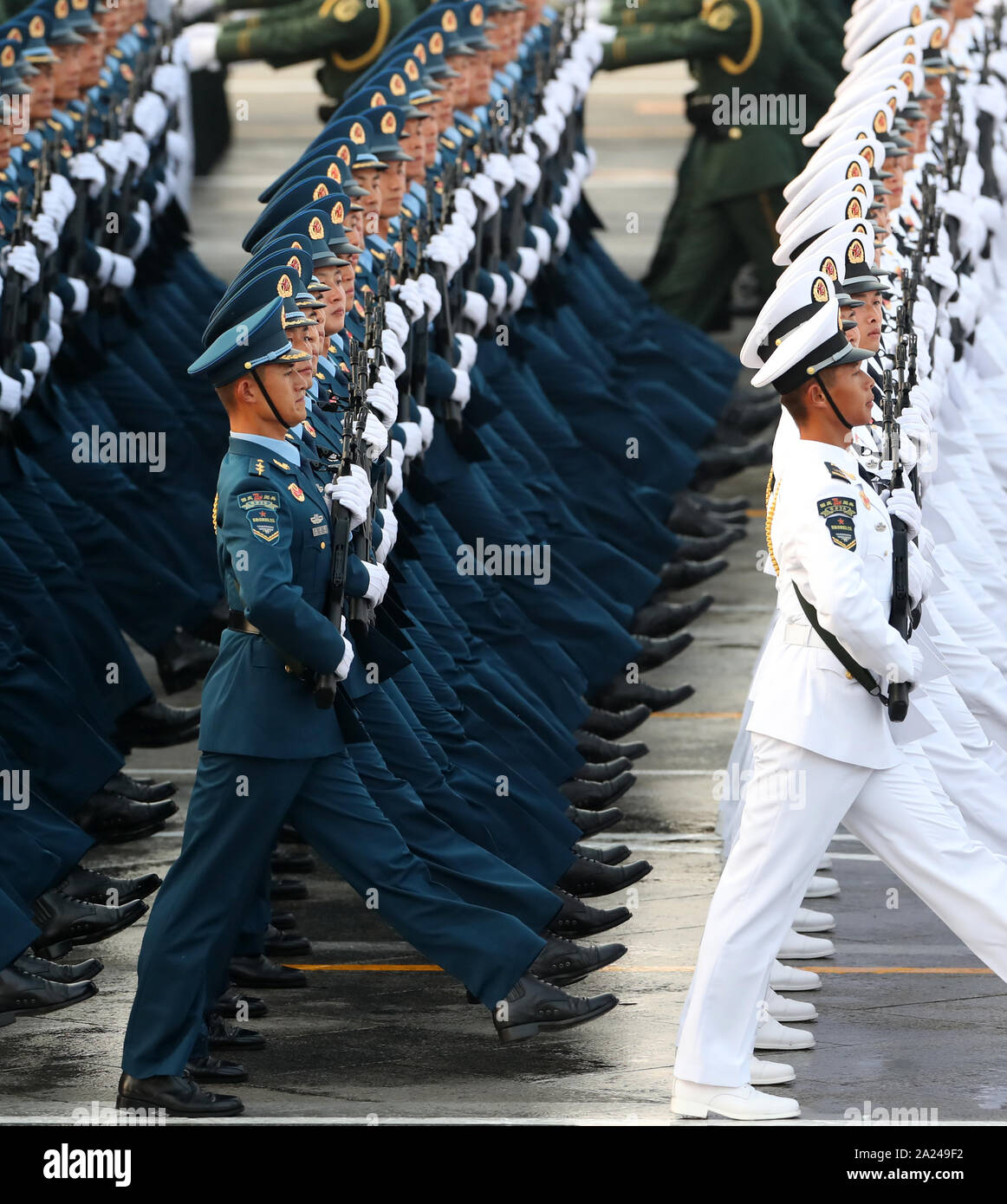 Beijing, China. 1st Oct, 2019. Troops prepare for the military parade ...