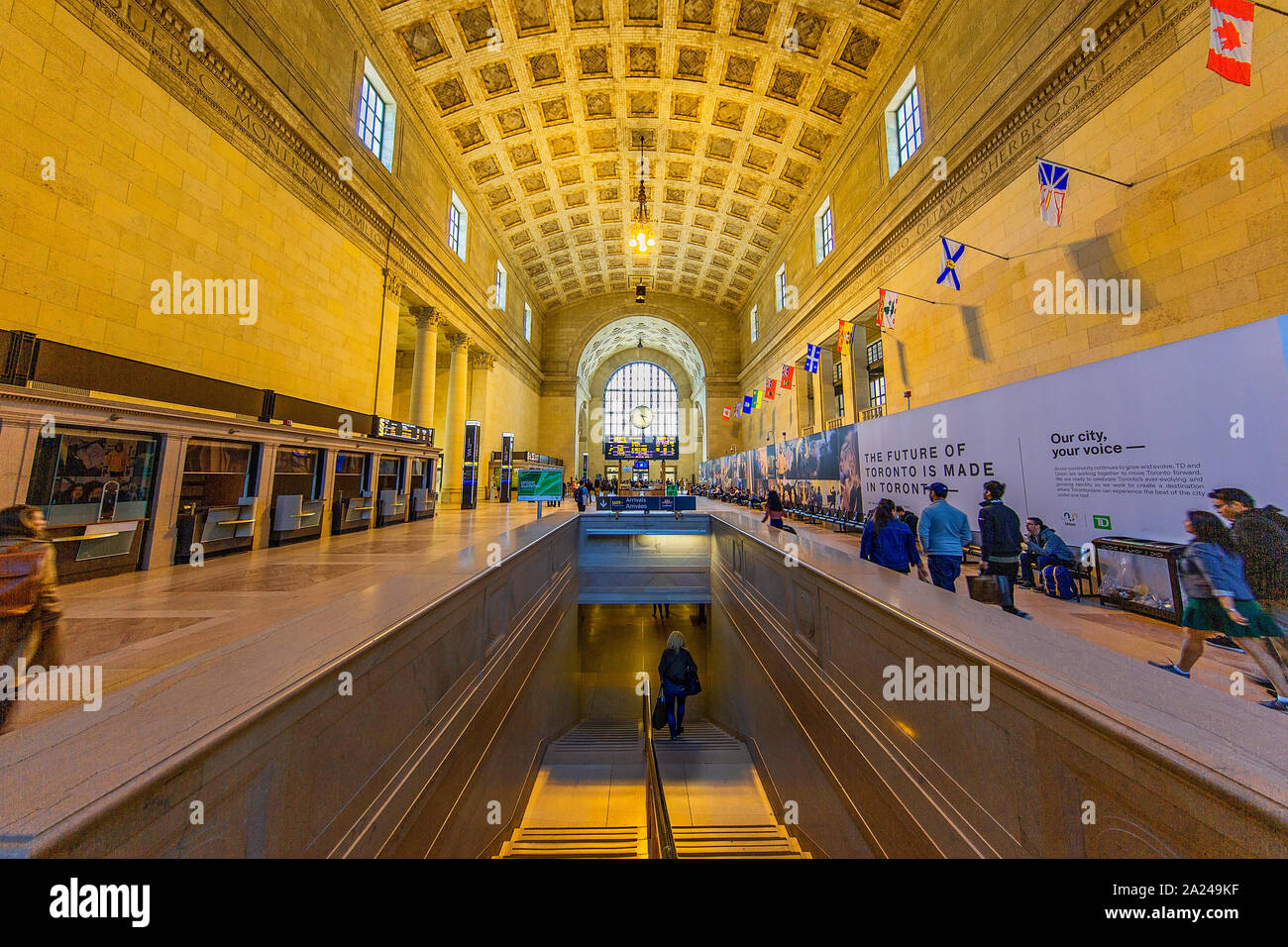 Toronto, Ontario, Canada-27 May, 2019: Toronto Union station terminal ...