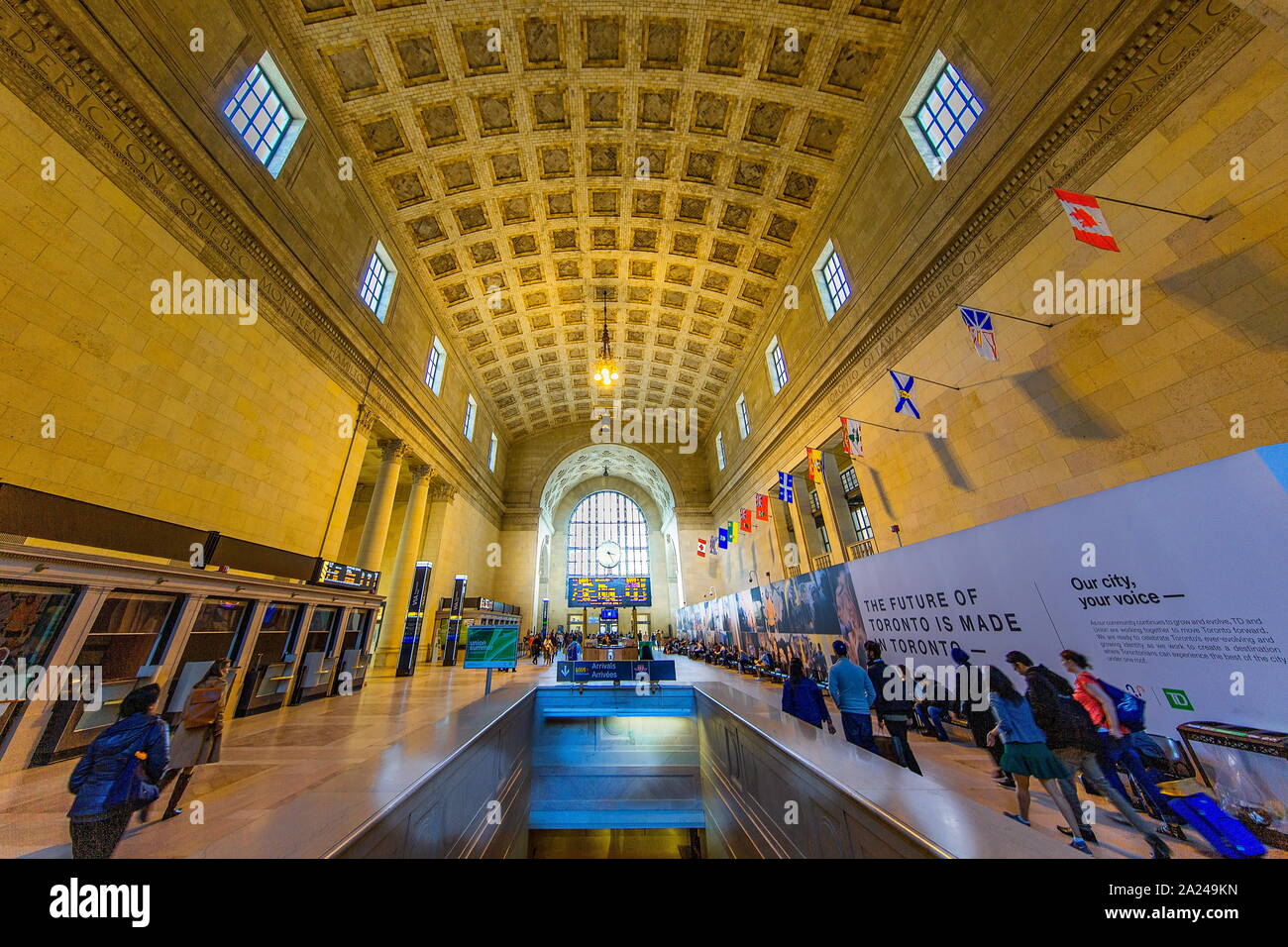 Toronto, Ontario, Canada-27 May, 2019: Toronto Union station terminal ...