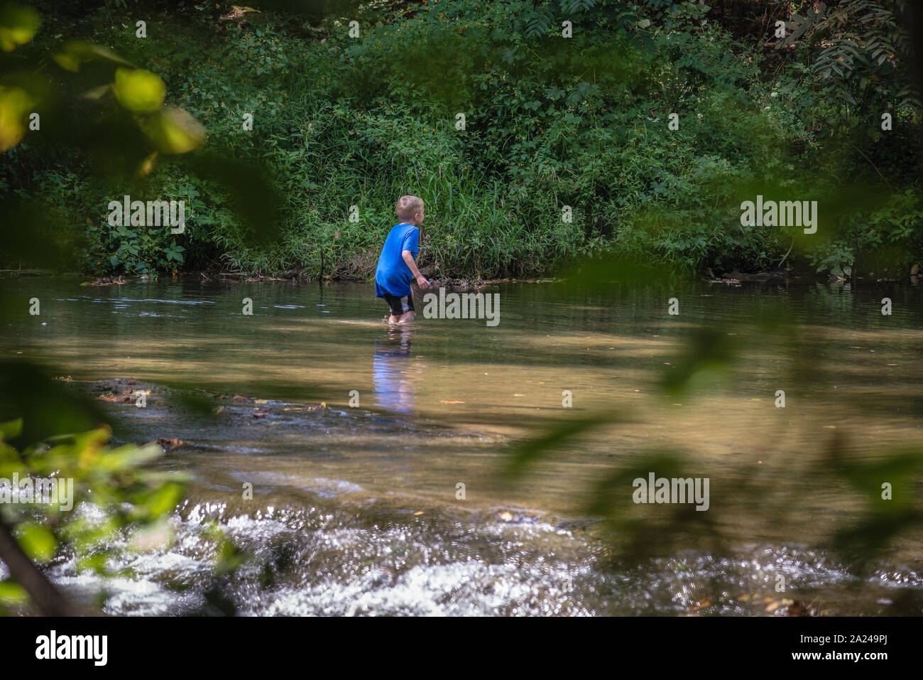 Kids splashing in creek hi-res stock photography and images - Alamy