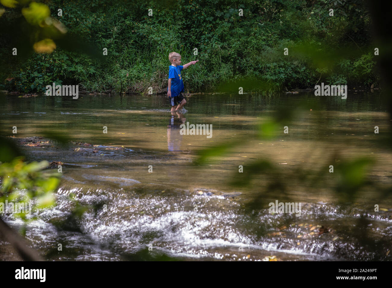 Kids splashing in creek hi-res stock photography and images - Alamy