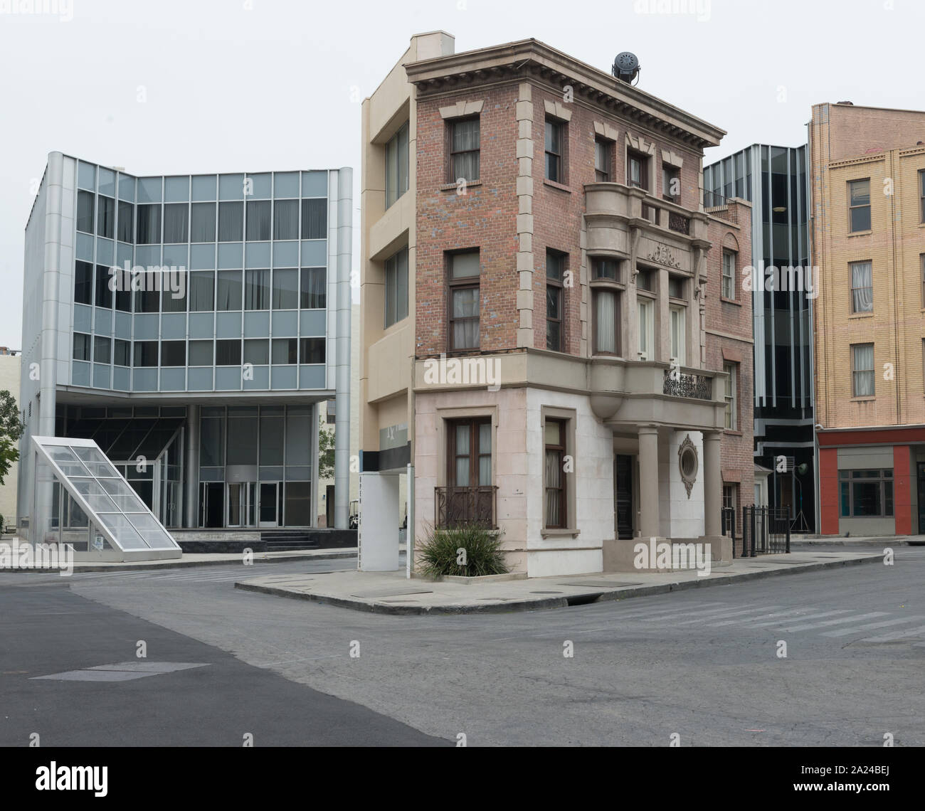 Paramount Studios back lot with New York City street scene that has been used as a backdrop to ...