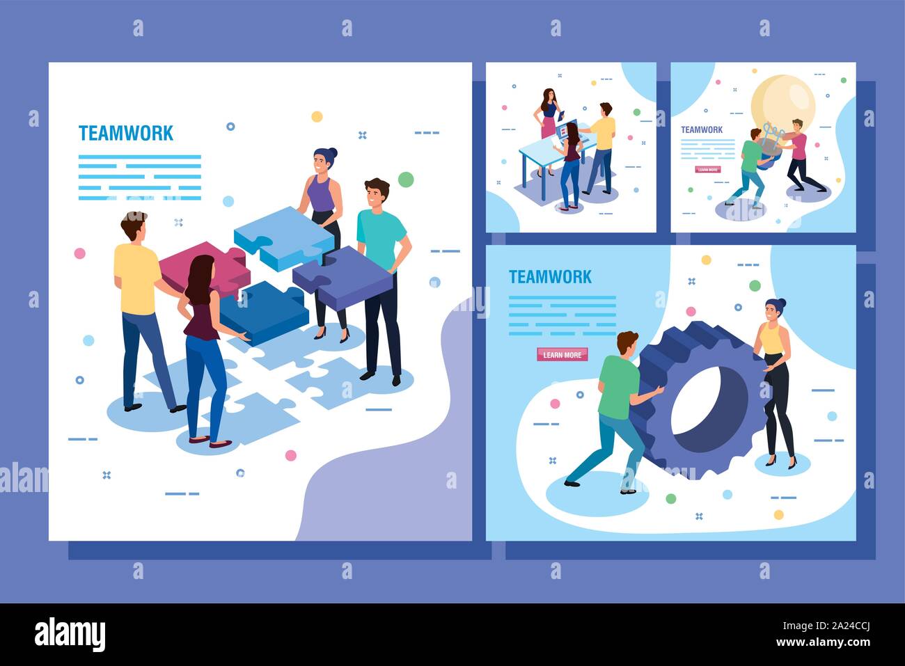 set of scenes teamwork people Stock Vector Image & Art - Alamy