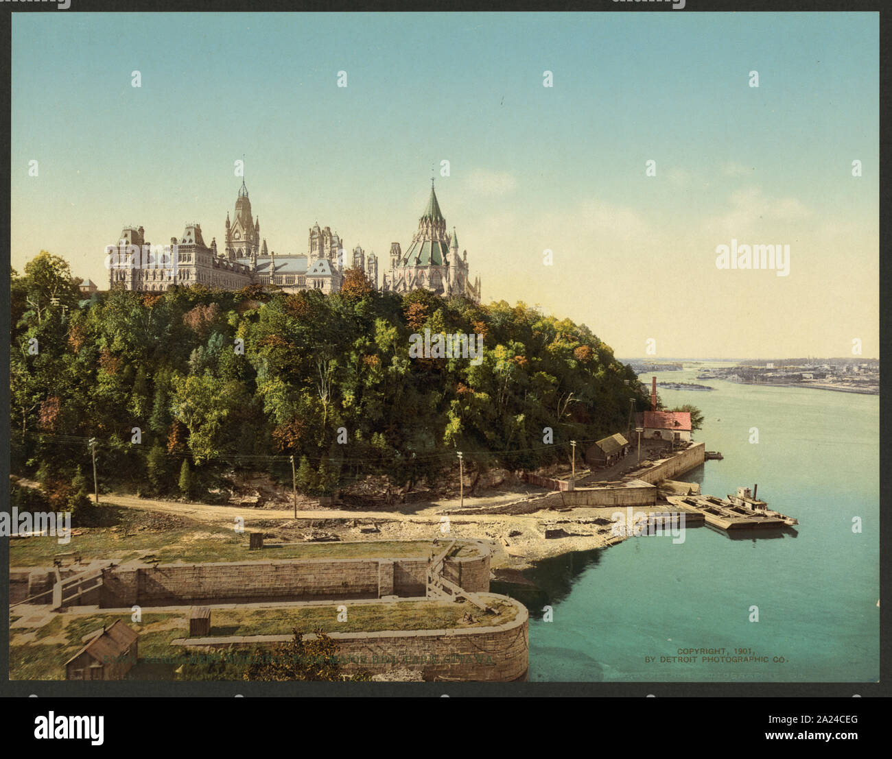 Parliament buildings from Major Hill Park, Ottawa; Photograph shows the ...