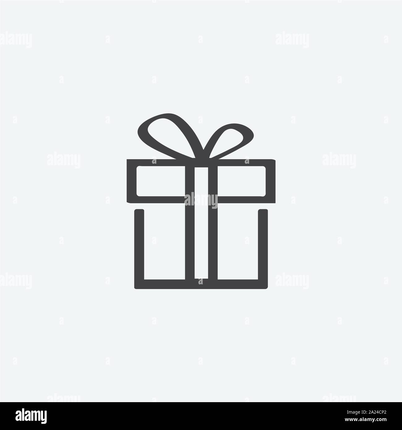 gift box linear icon logo design, gift box icon vector illustration ...
