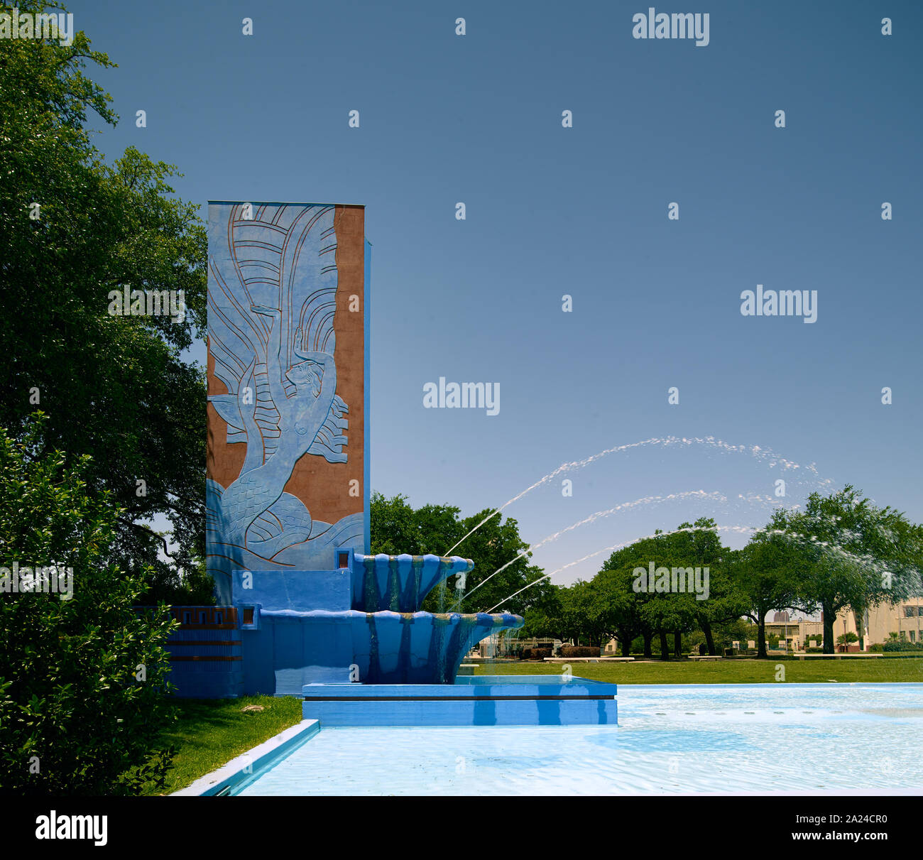 Part of Fair Park Esplanade, a 700-foot-long reflecting pool capped ...