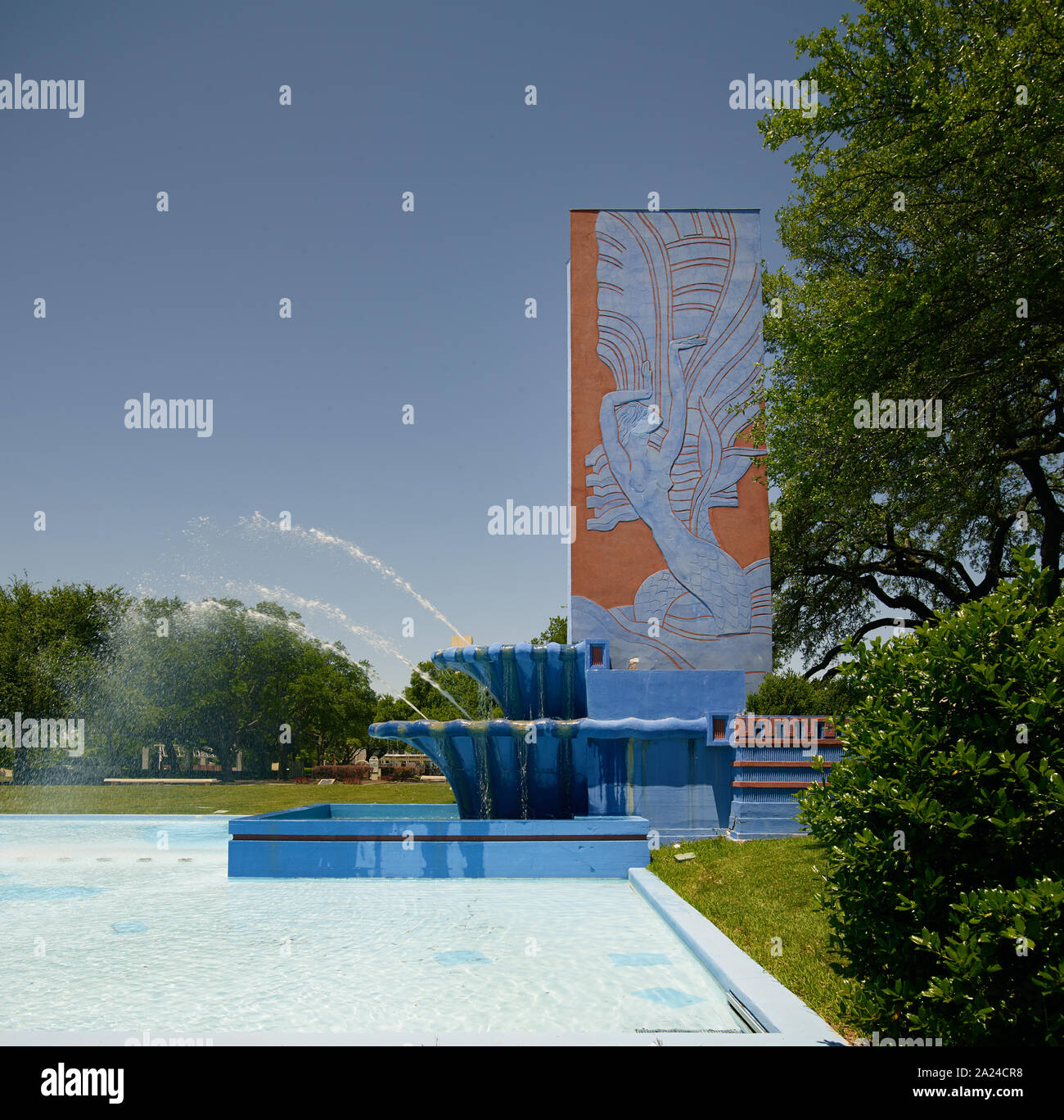 Part of Fair Park Esplanade, a 700-foot-long reflecting pool capped ...