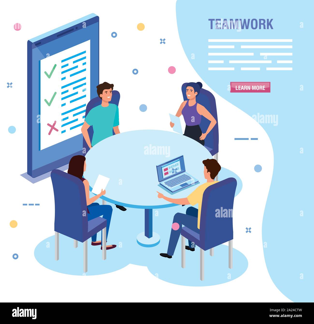teamwork people in meeting avatar character Stock Vector Image & Art ...