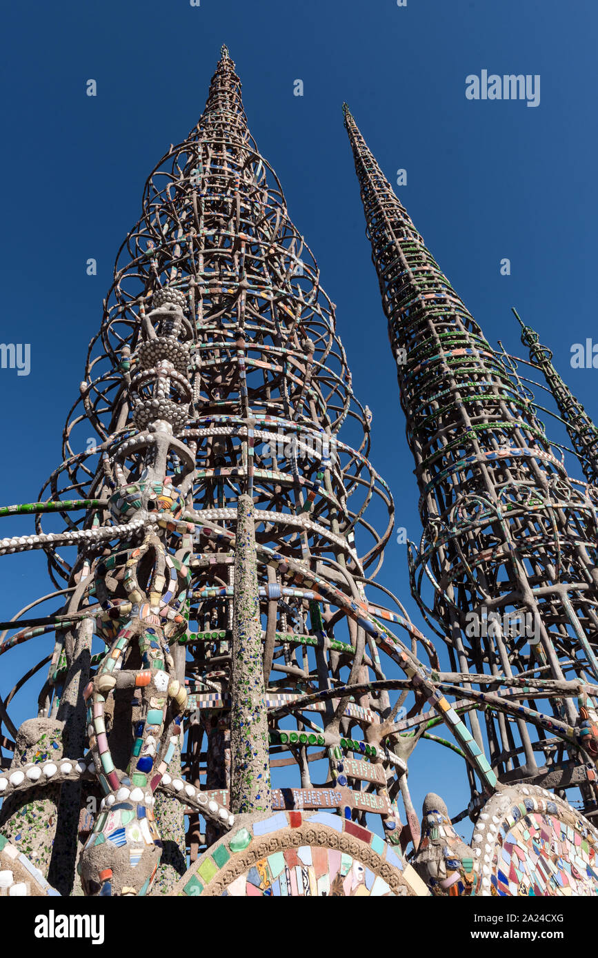 Part of Watts Towers, a collection of structures and art in the low ...